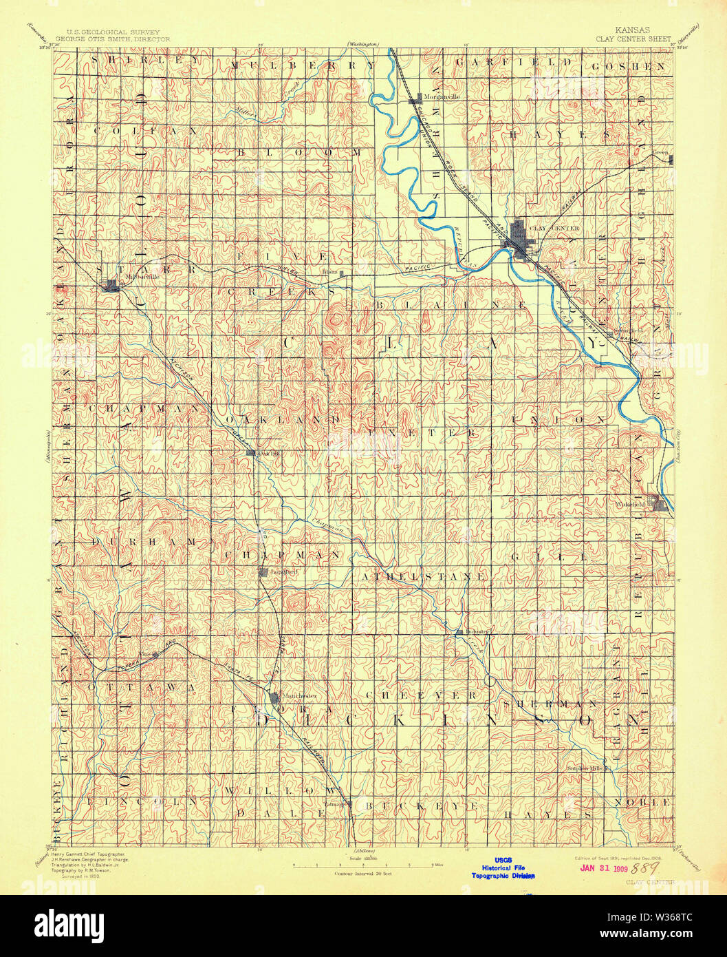 Map of clay center hi-res stock photography and images - Alamy