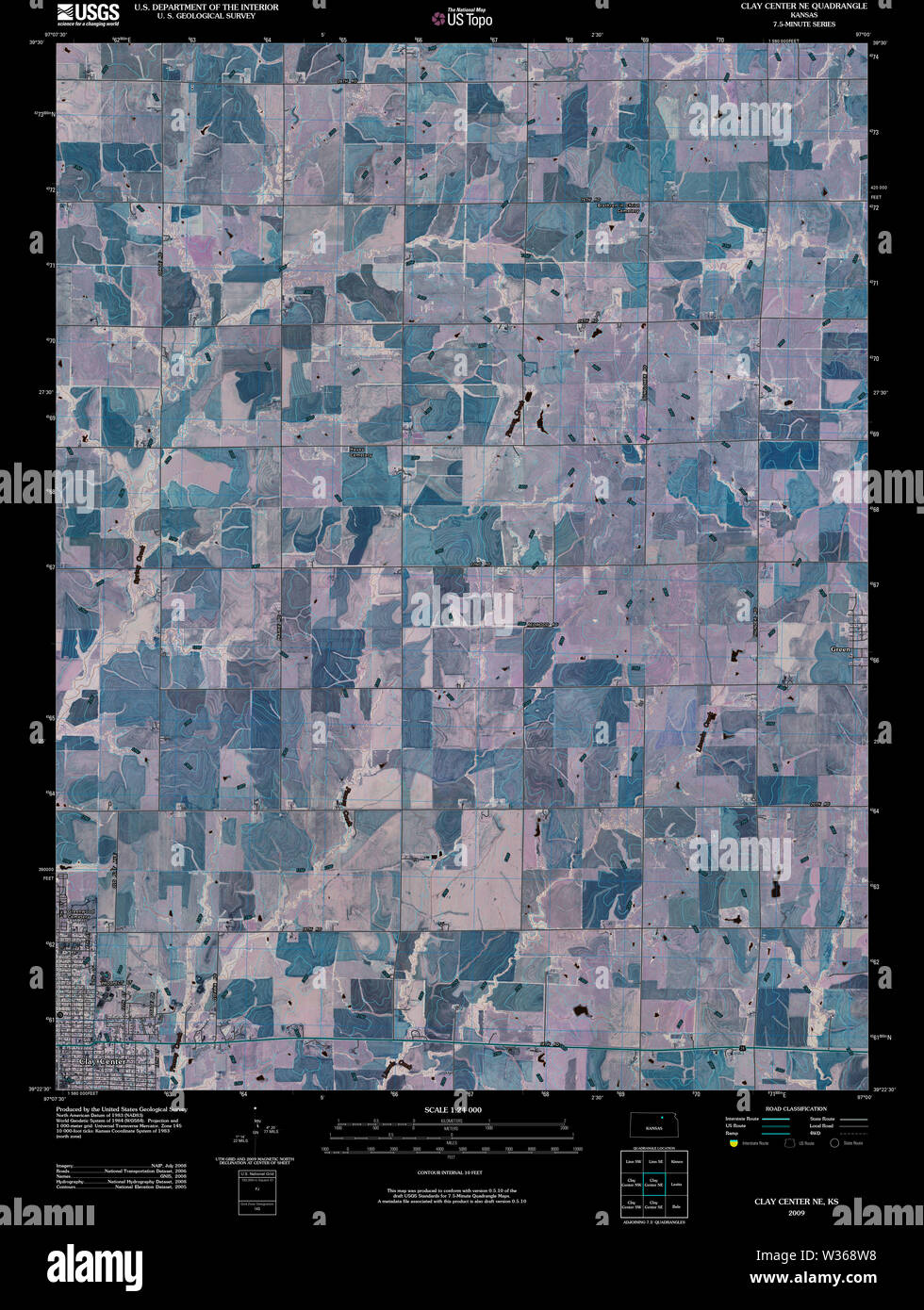 Map of clay center hi-res stock photography and images - Alamy