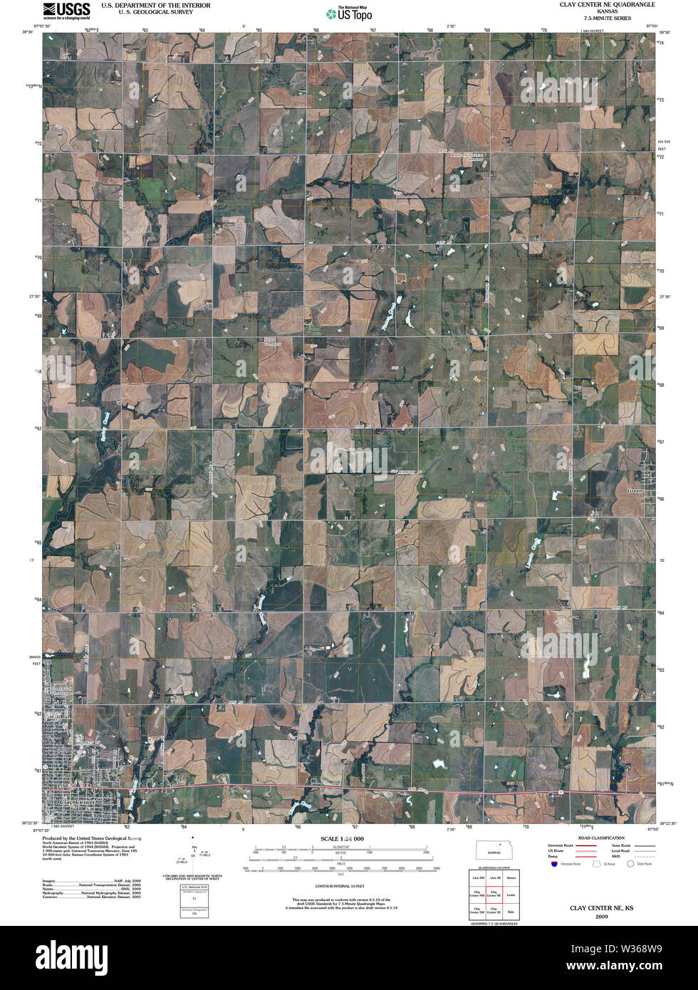 Map of clay center hi-res stock photography and images - Alamy