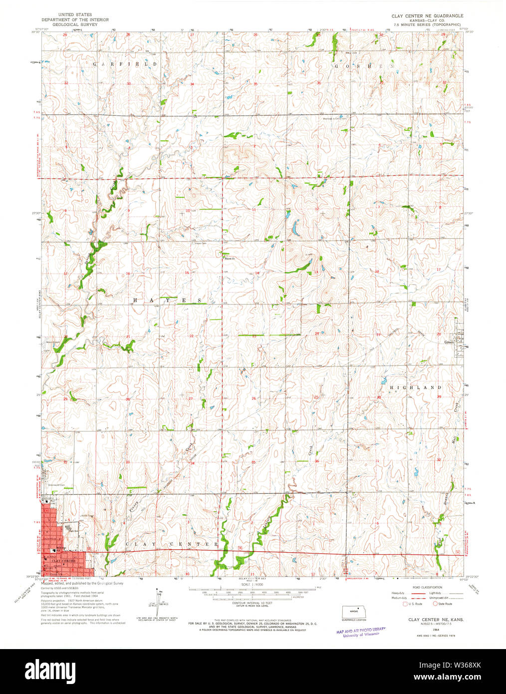 Map of clay center hi-res stock photography and images - Alamy