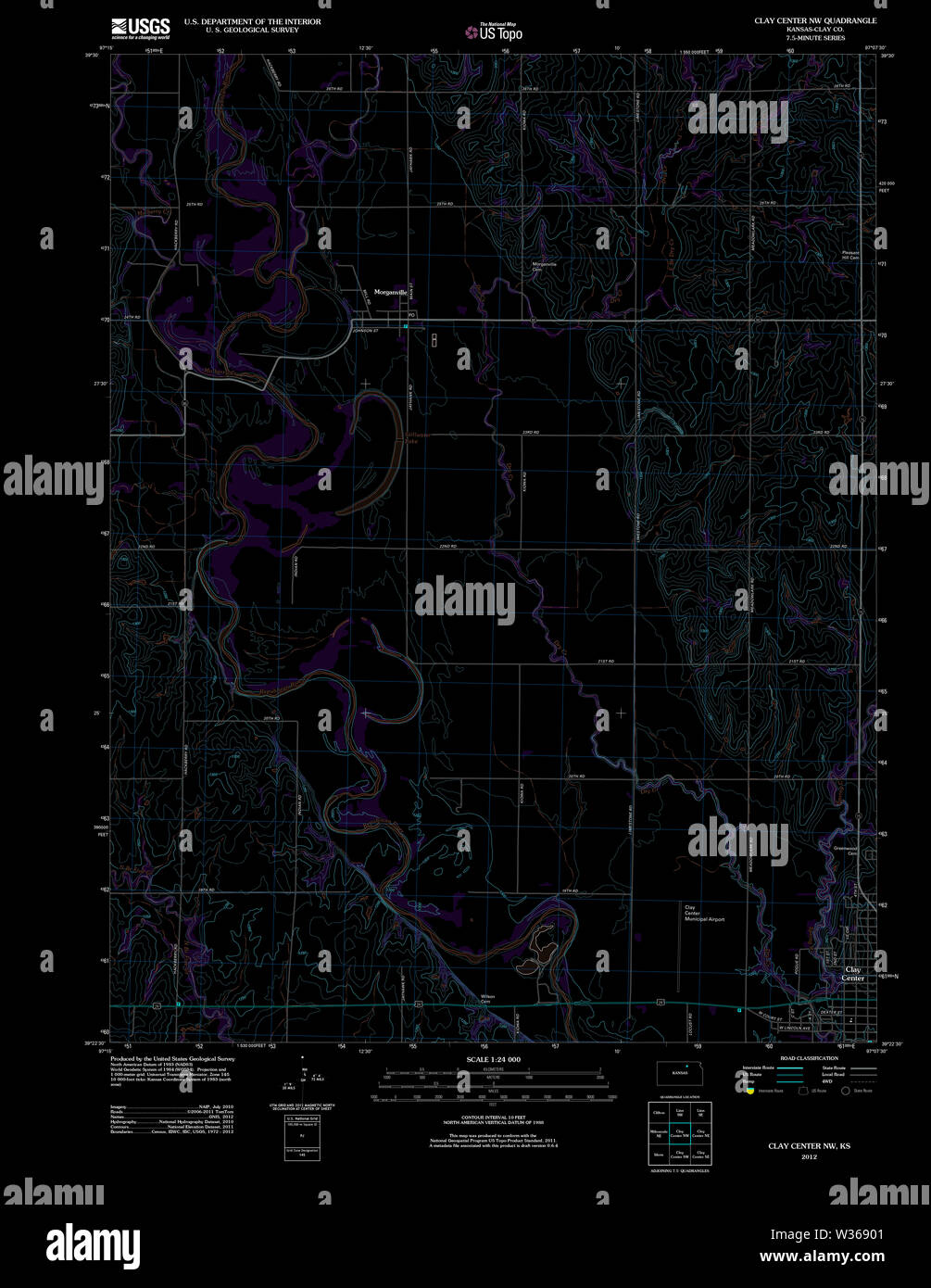Map of clay center hi-res stock photography and images - Alamy