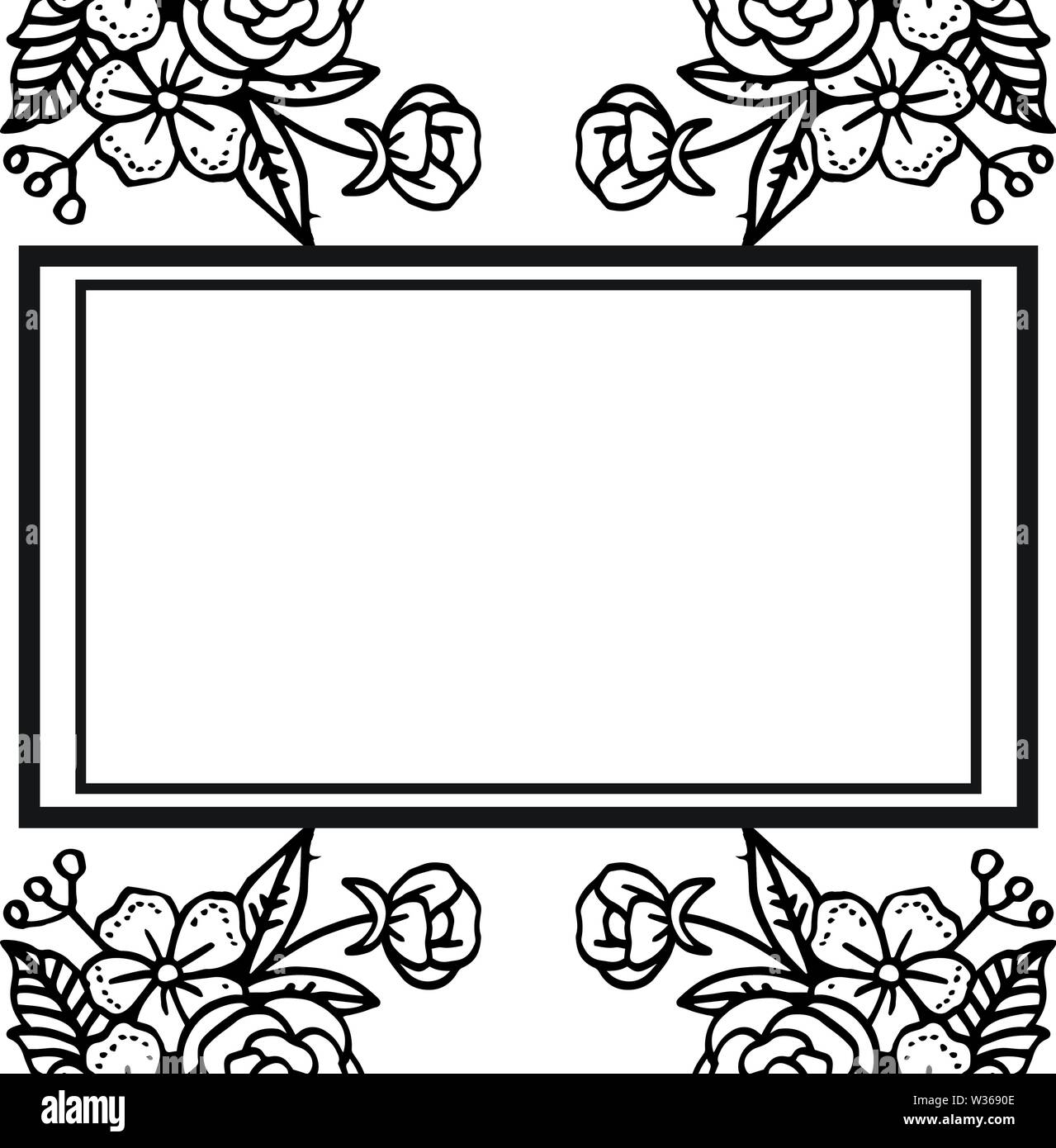 Template of card, elegant wreath frame. Vector Stock Vector Image & Art ...