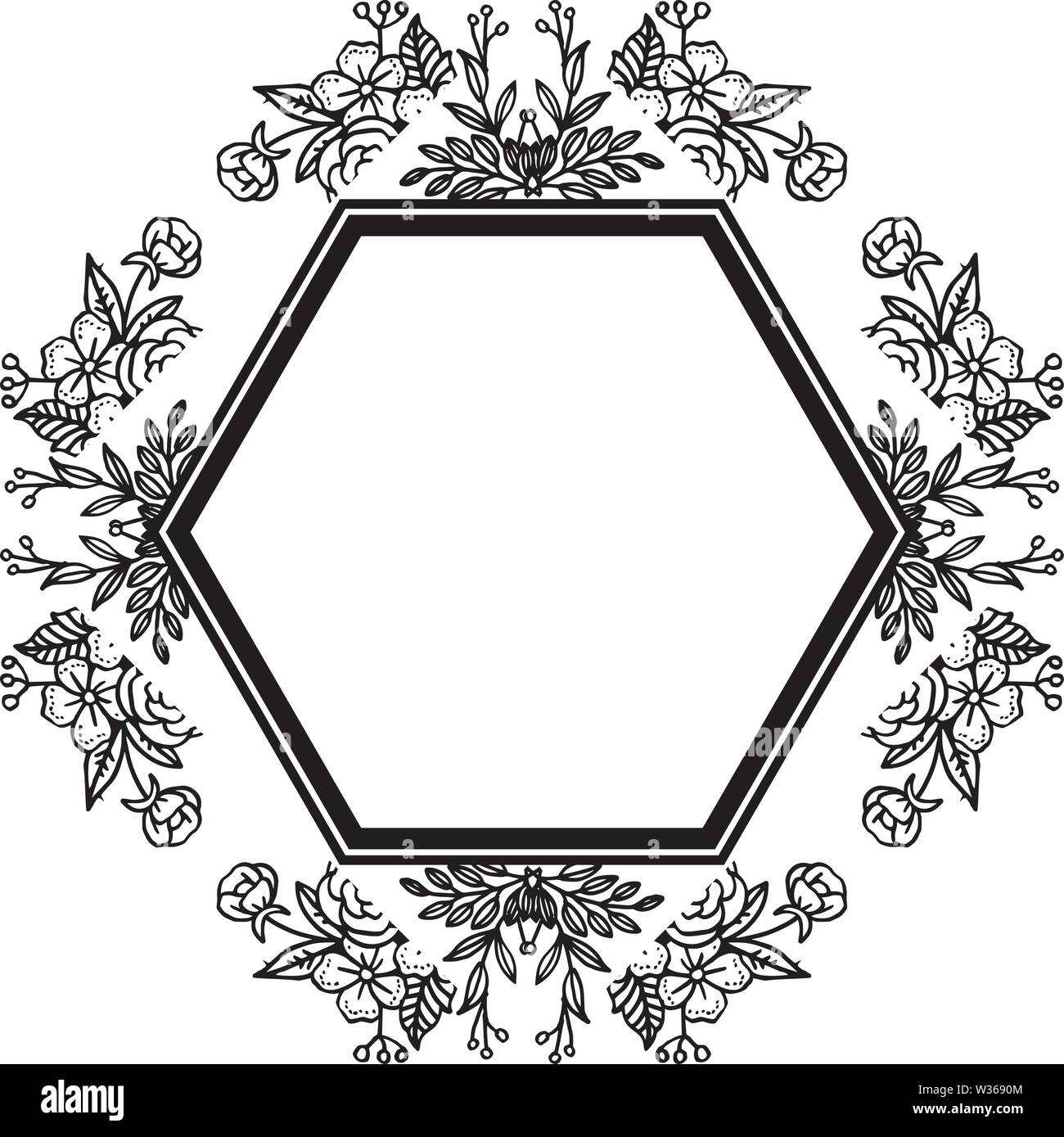 Template of card, elegant wreath frame. Vector Stock Vector Image & Art ...