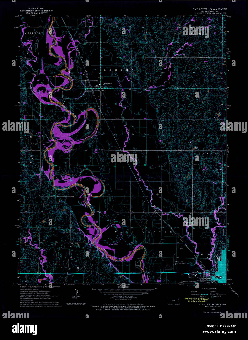 Map of clay center hi-res stock photography and images - Alamy