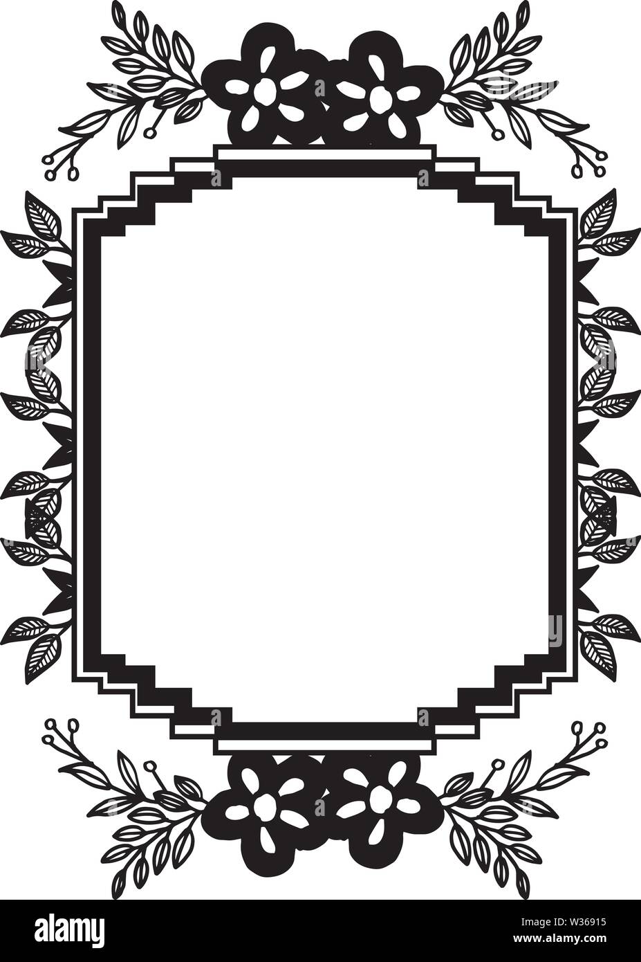 Template of card, elegant wreath frame. Vector Stock Vector Image & Art ...