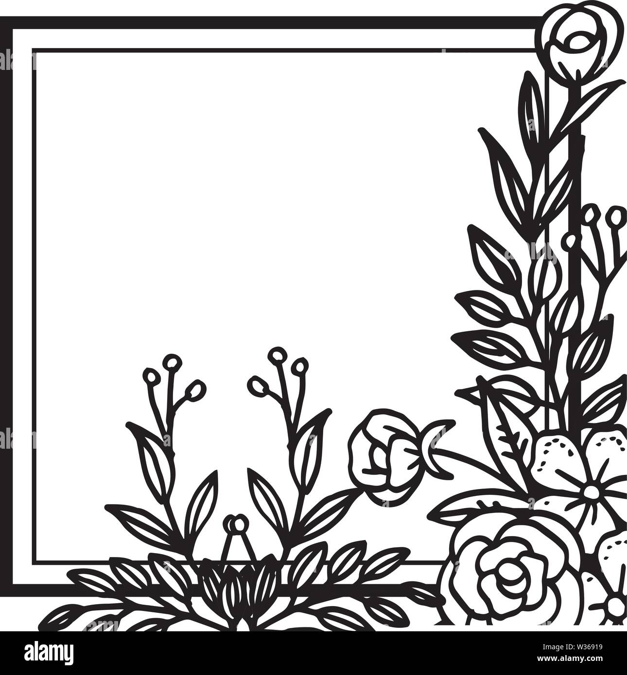 Template of card, elegant wreath frame. Vector Stock Vector Image & Art ...