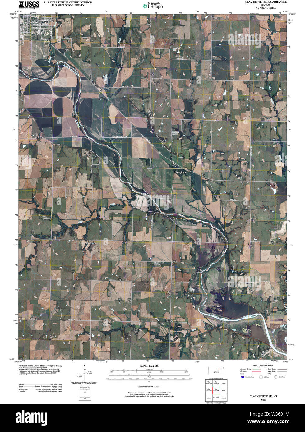 Map of clay center hi-res stock photography and images - Alamy