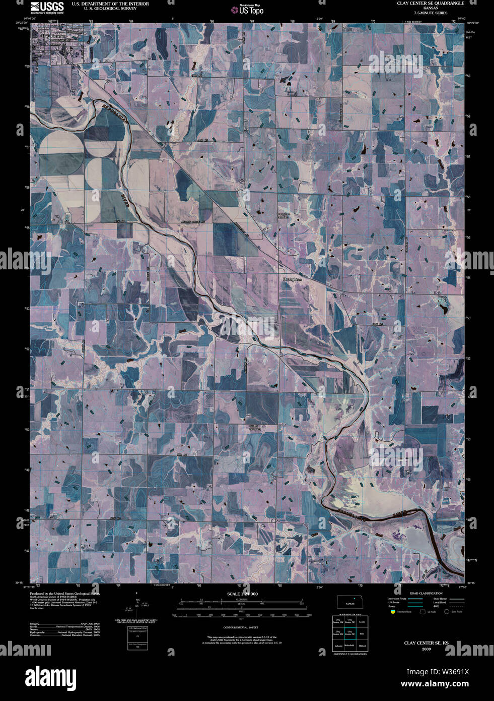 Map of clay center hi-res stock photography and images - Alamy