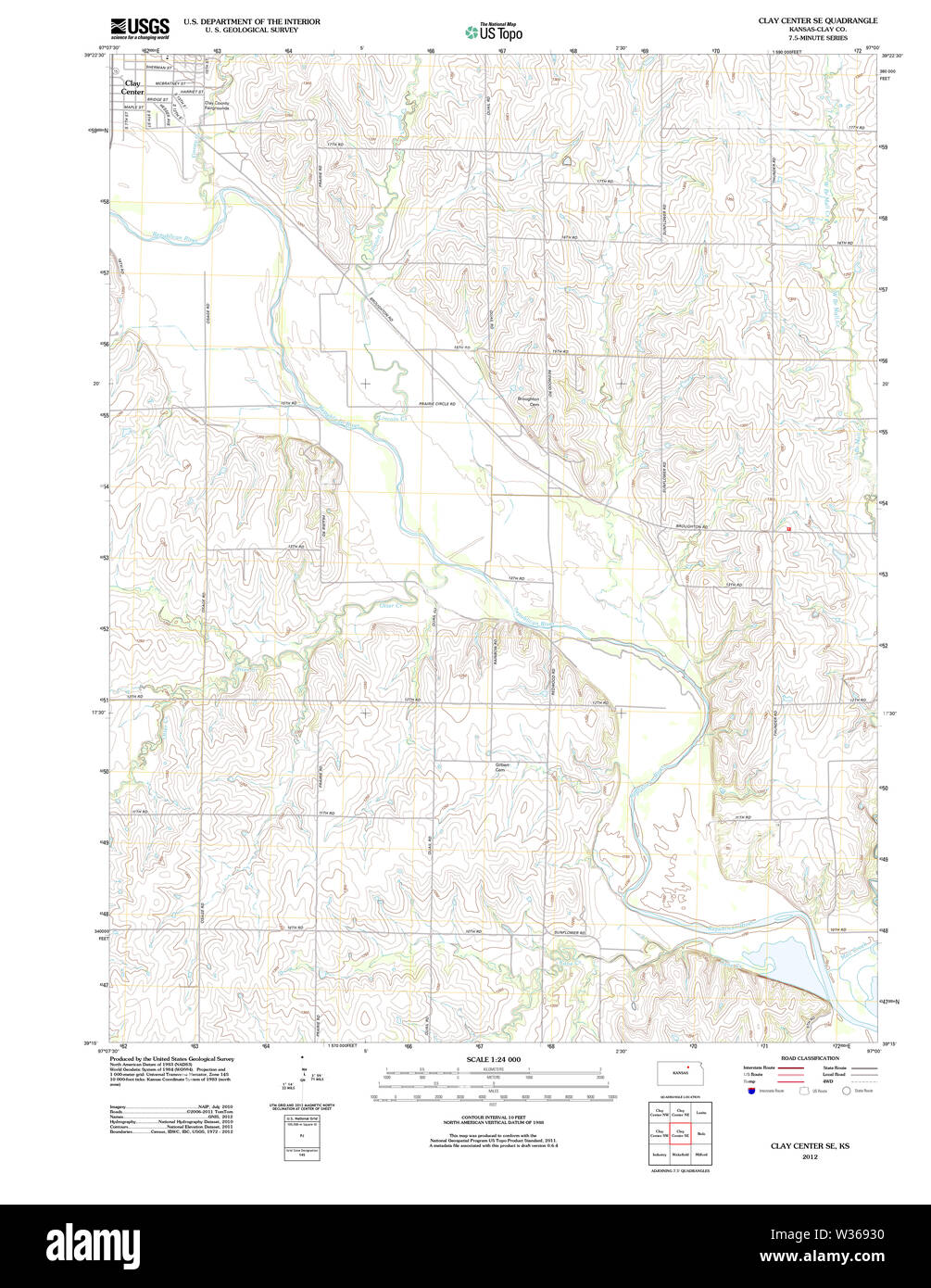 Map of clay center Cut Out Stock Images & Pictures - Alamy