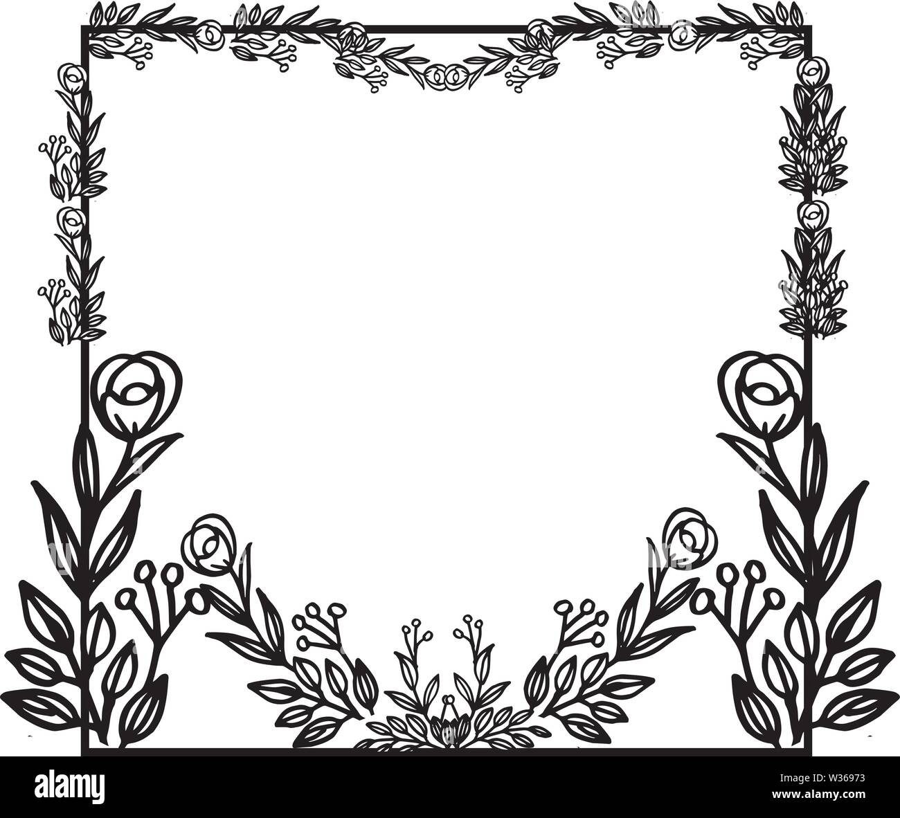 Decorative of card, ornament floral frame. Vector Stock Vector Image ...