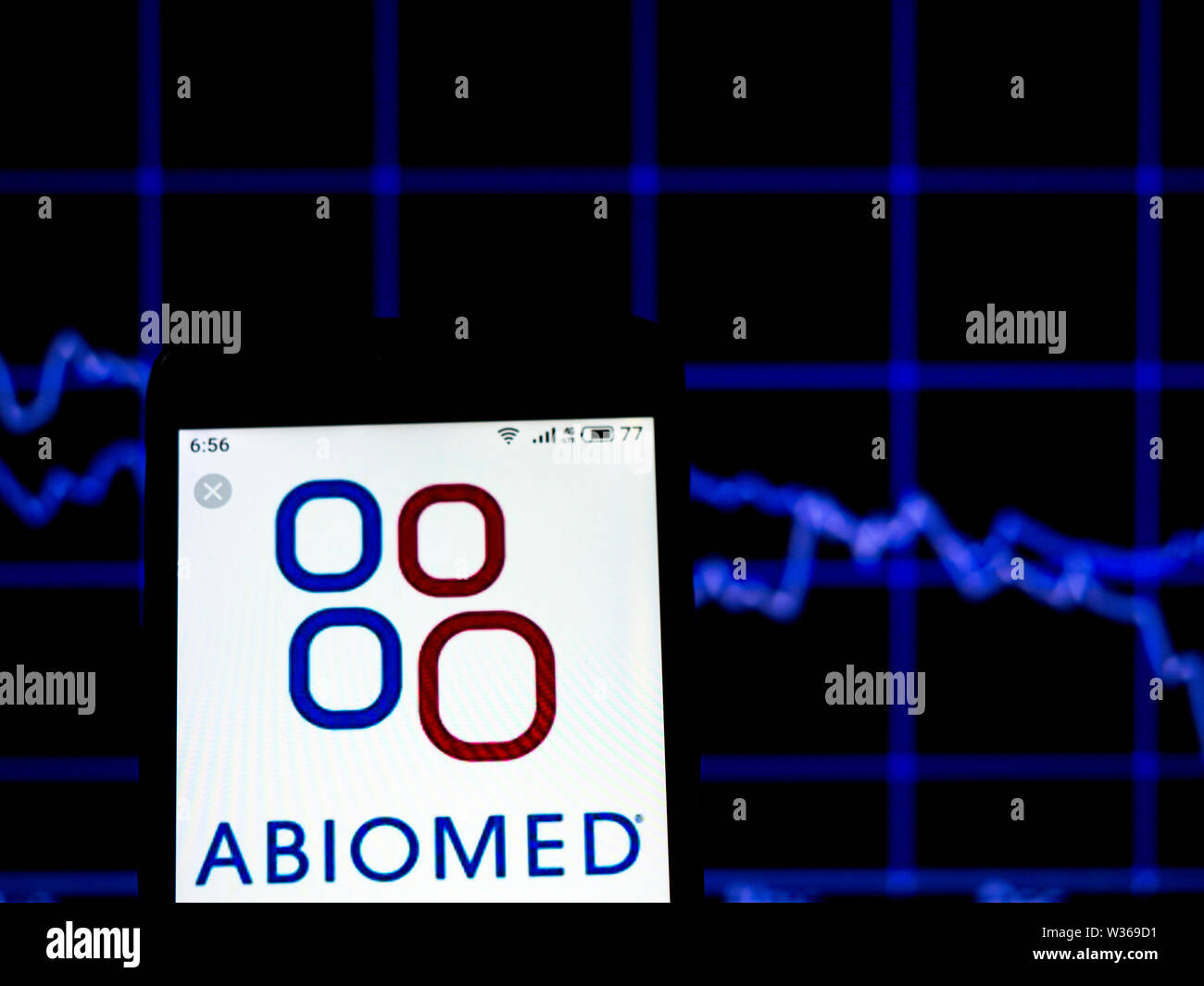 In this photo illustration the ABIOMED Inc logo is seen displayed on a ...