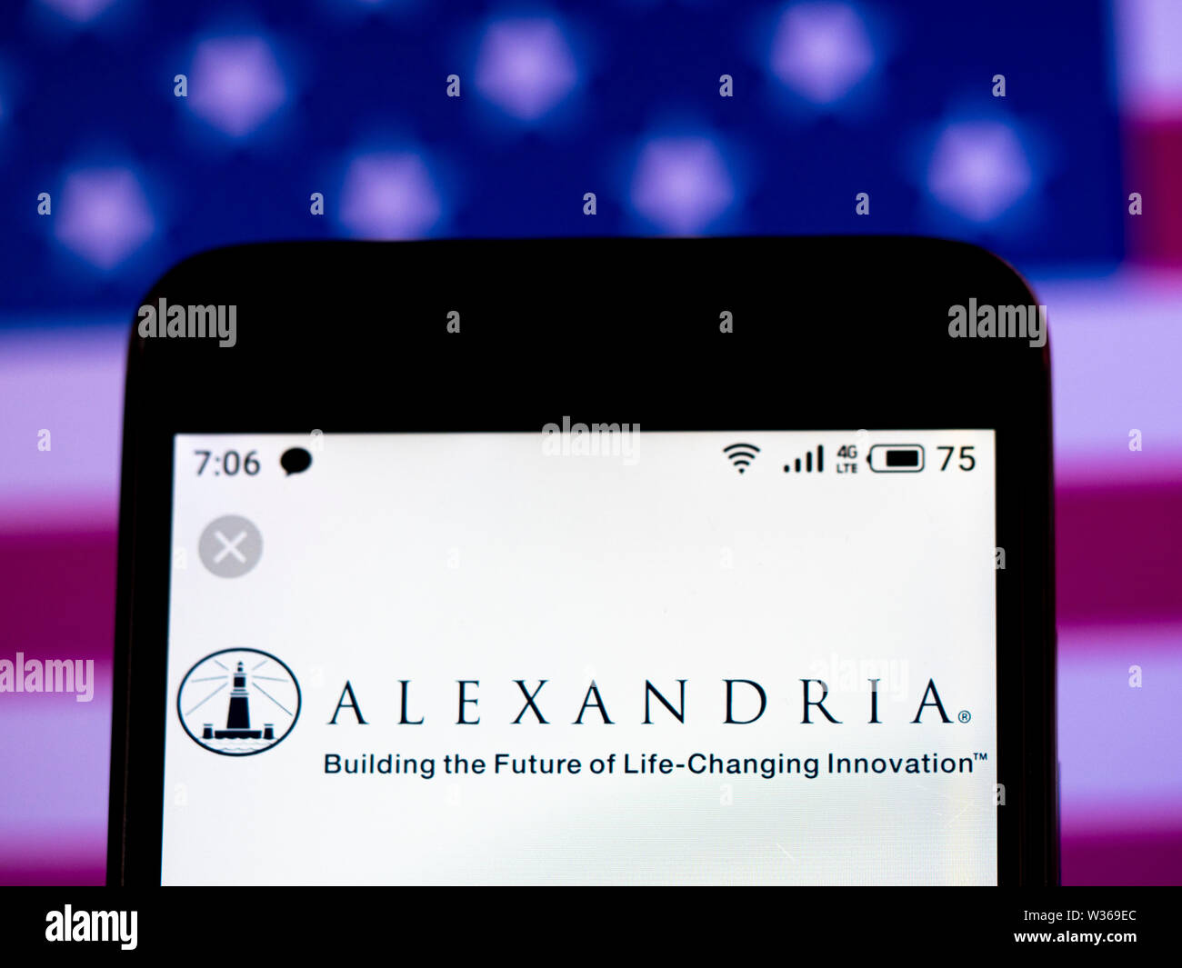 In this photo illustration the Alexandria Real Estate Equities logo is ...