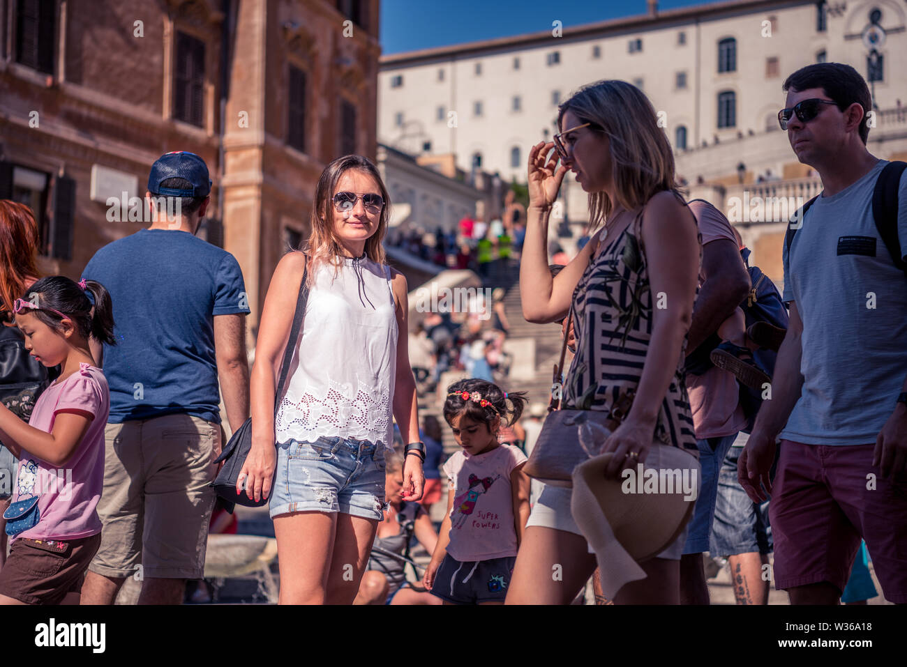 People, crowd, agitation, bustle, tourists, travelers. Through this ...
