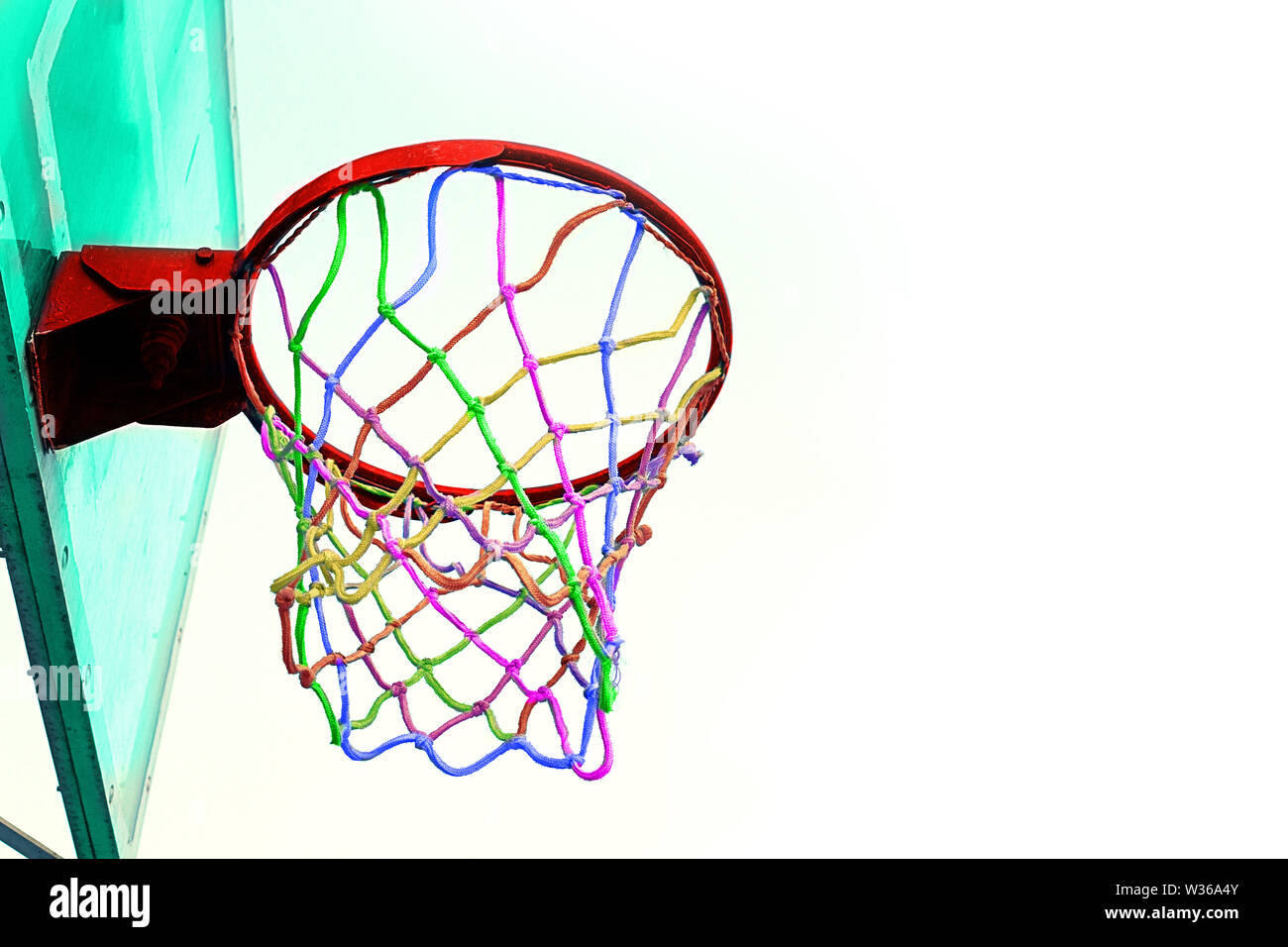 Colorful Basketball hoop against white background, sports concept ...