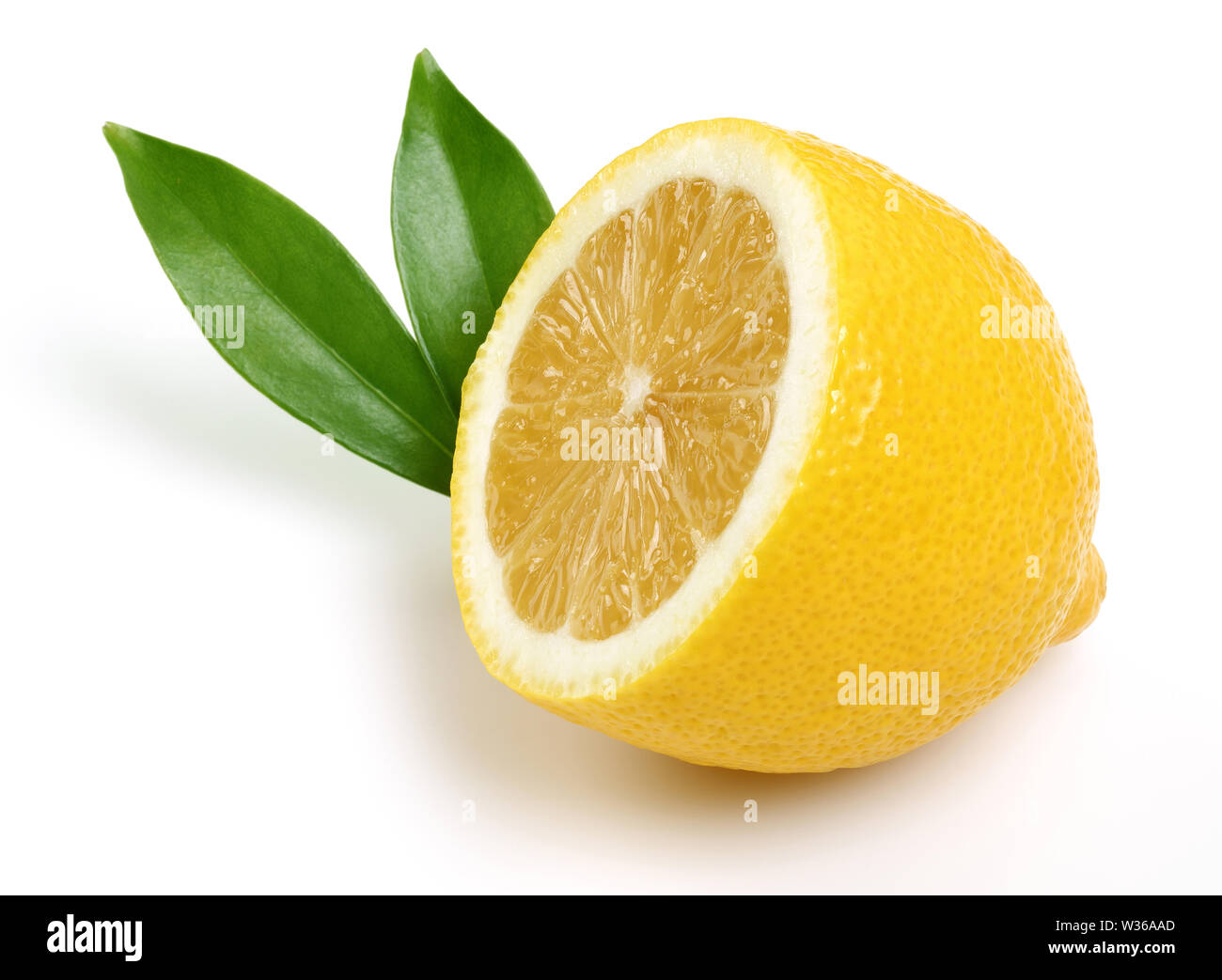 Fresh yellow lemon isolated on white background Stock Photo - Alamy