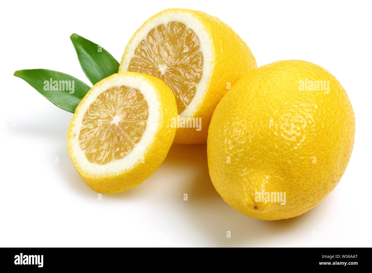 Fresh yellow lemon isolated on white background Stock Photo - Alamy