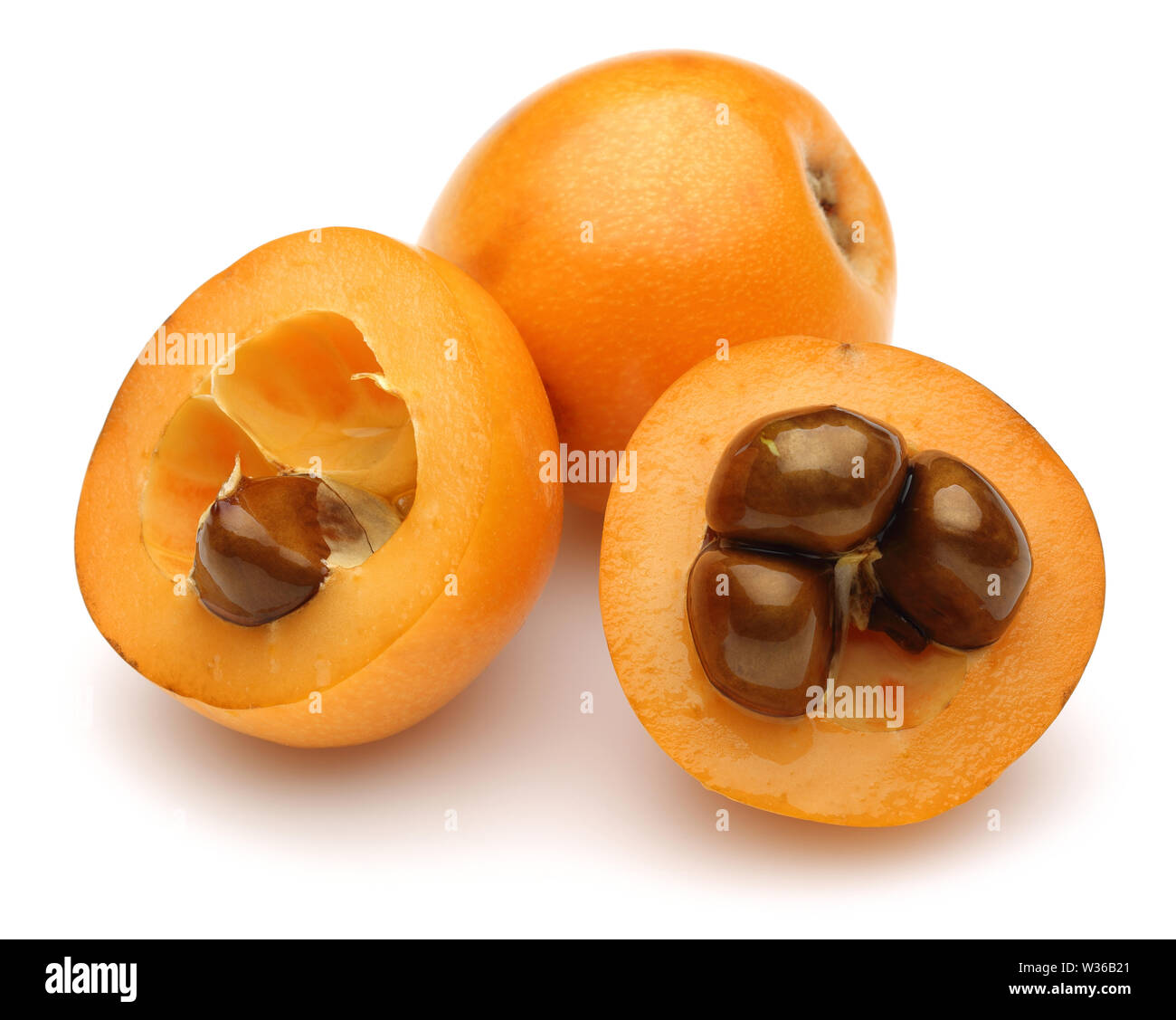 Ripe loquat fruits isolated on white background Stock Photo - Alamy