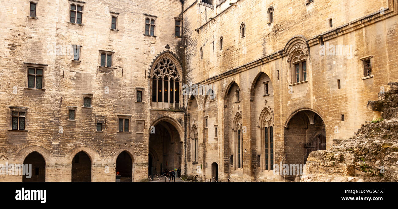 Avignon, France. fortified city, it is crossed by the Rhone river. View ...