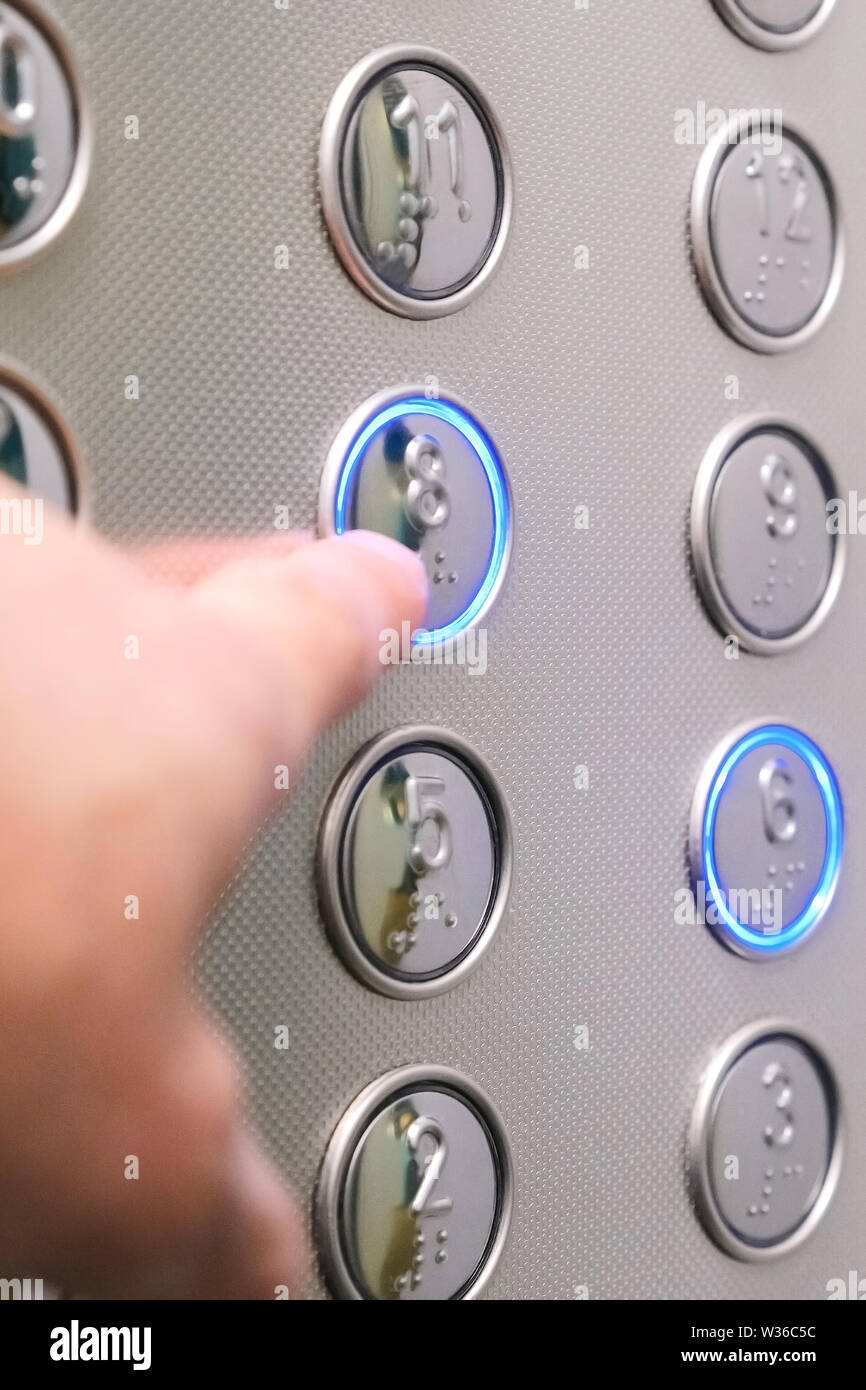 Tactile digit icons for the visually impaired. Elevator buttons ...