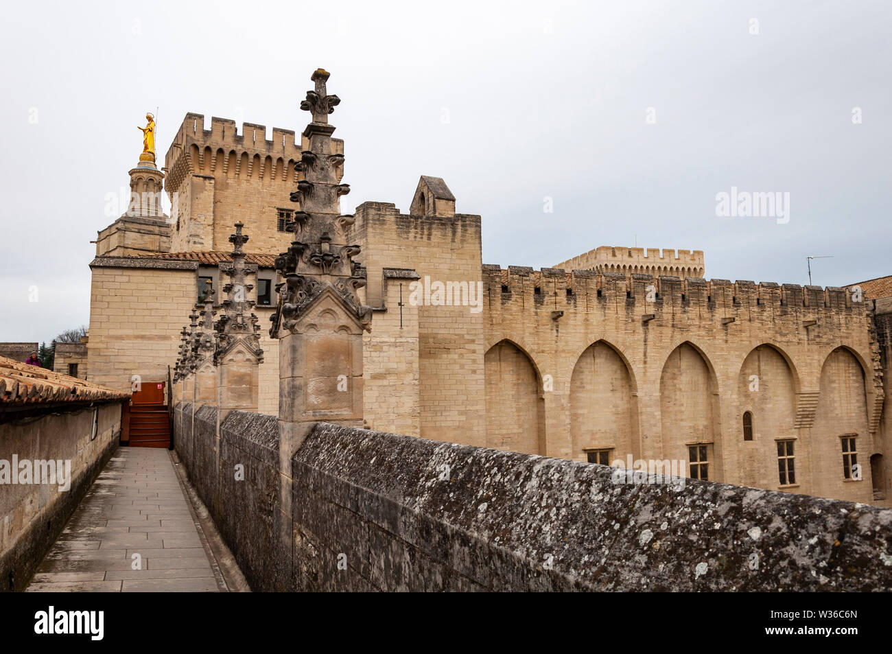 Avignon, France. fortified city, it is crossed by the Rhone river. View ...