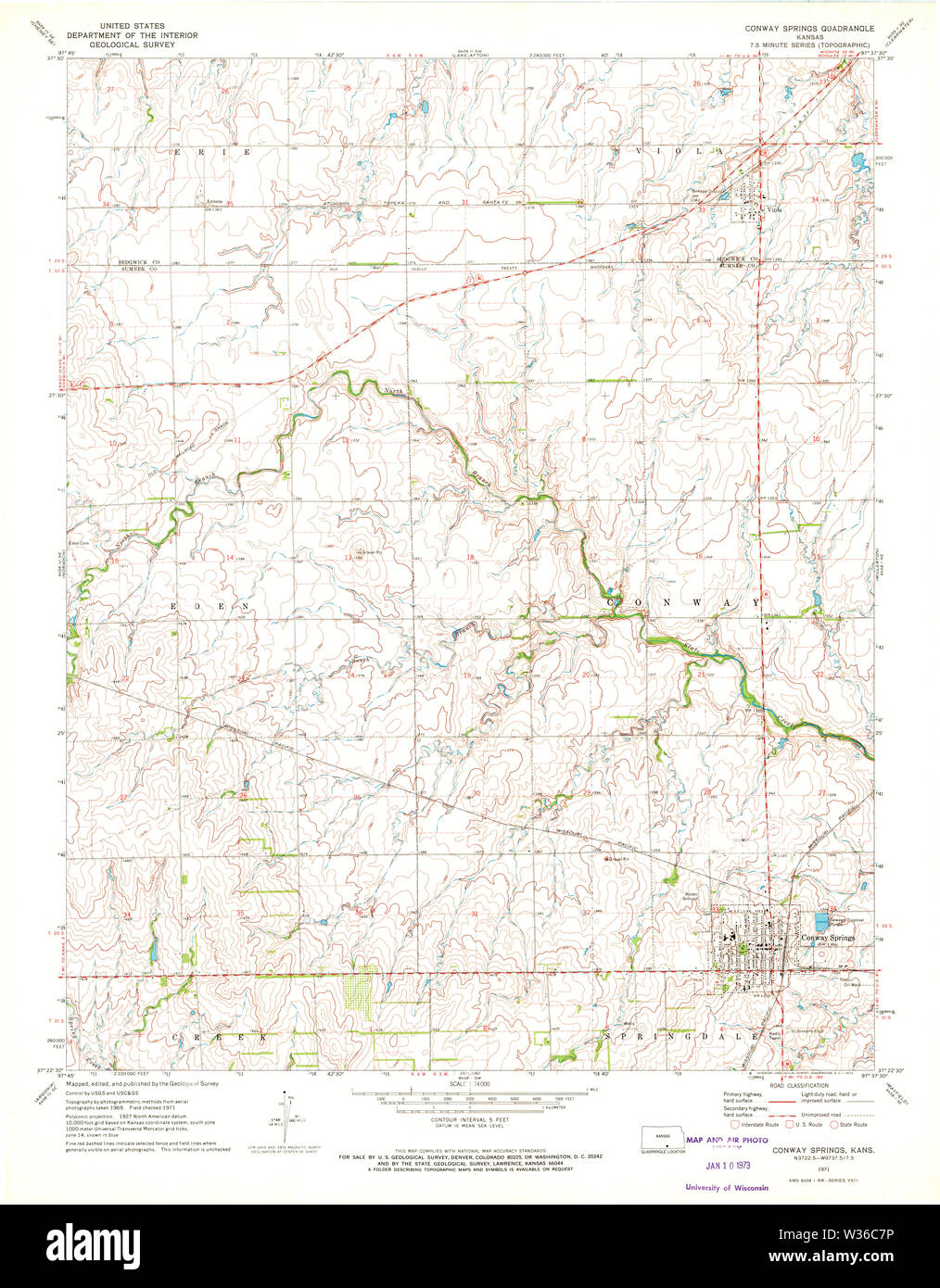 Springs kansas map hi-res stock photography and images - Alamy