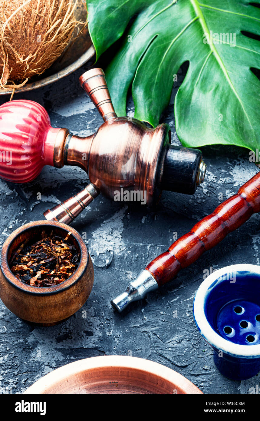 Details of the eastern kalian.Hookah with tropical flavor.Smoking ...