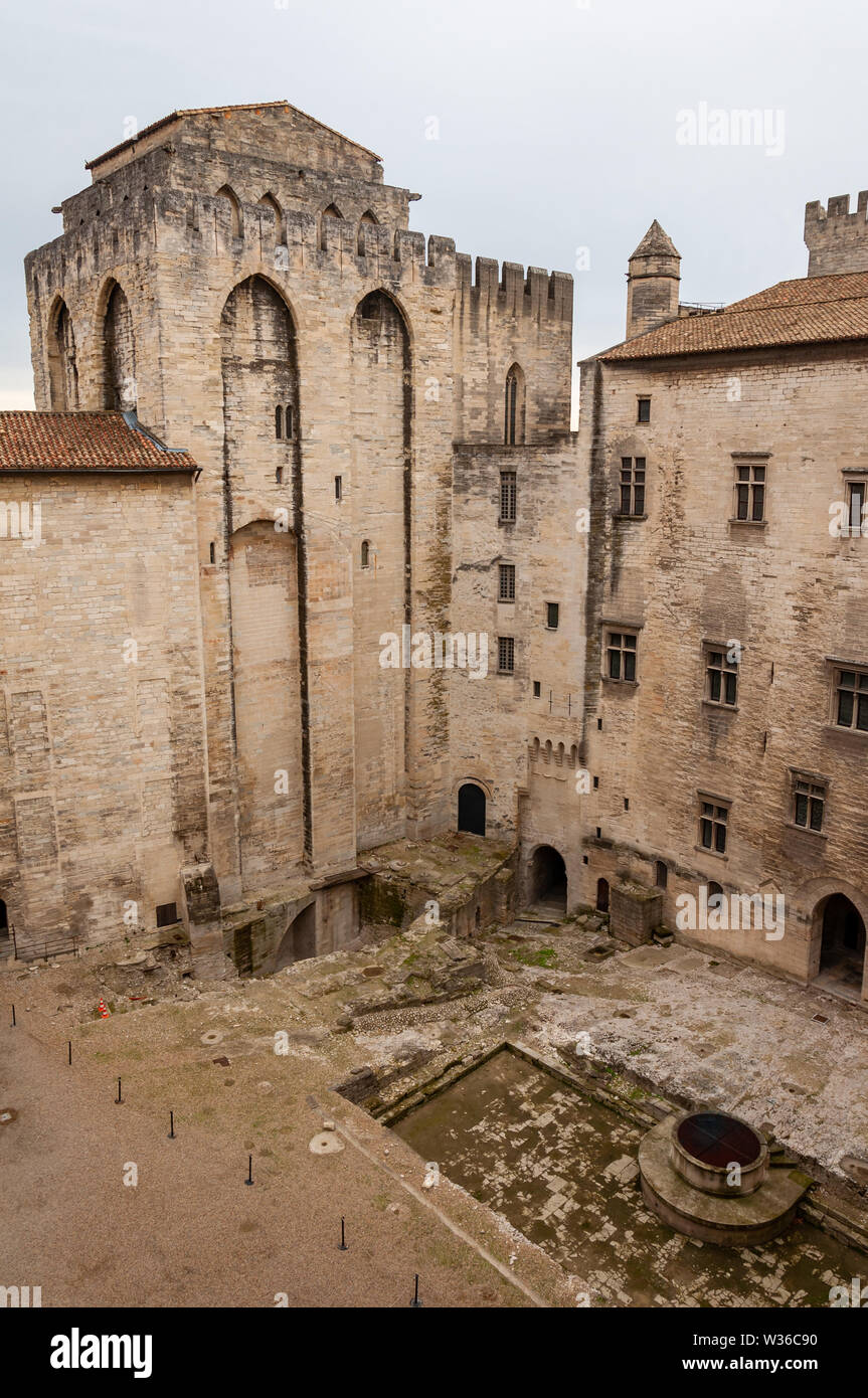Avignon, France. fortified city, it is crossed by the Rhone river. View ...