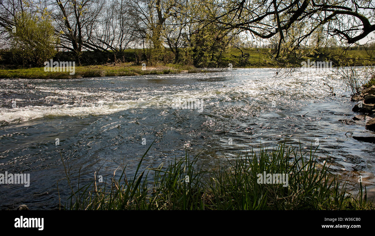 Lippe river in Germany village background wallpaper high quality prints ...