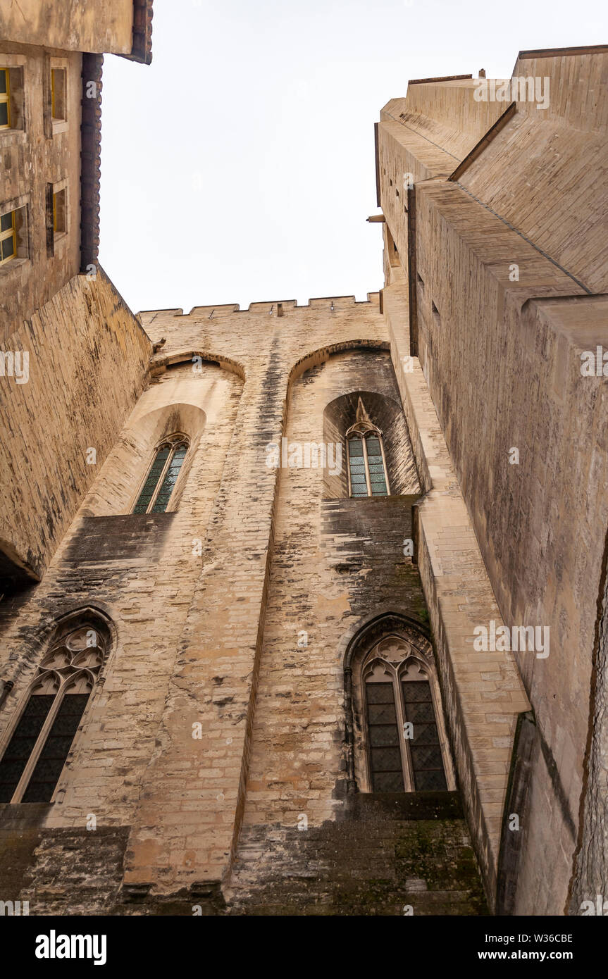 Avignon, France. fortified city, it is crossed by the Rhone river. View ...