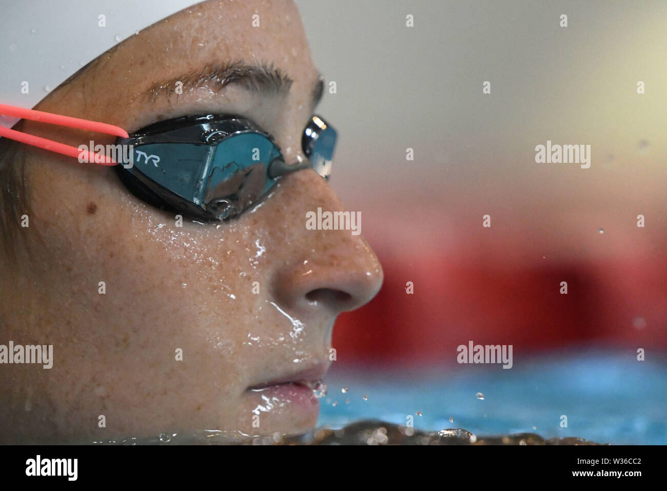 Singapore. 13th July, 2019. Leah Smith of the United States attends a ...