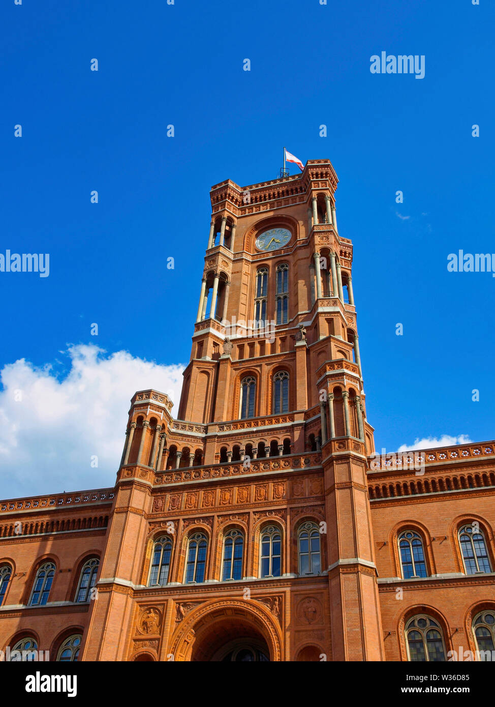Rotes Rathaus, Red City Hall, red brick building, Berlin-Mitte, Berlin ...