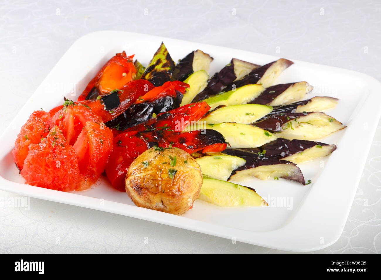Grilled vegetables plate Stock Photo - Alamy