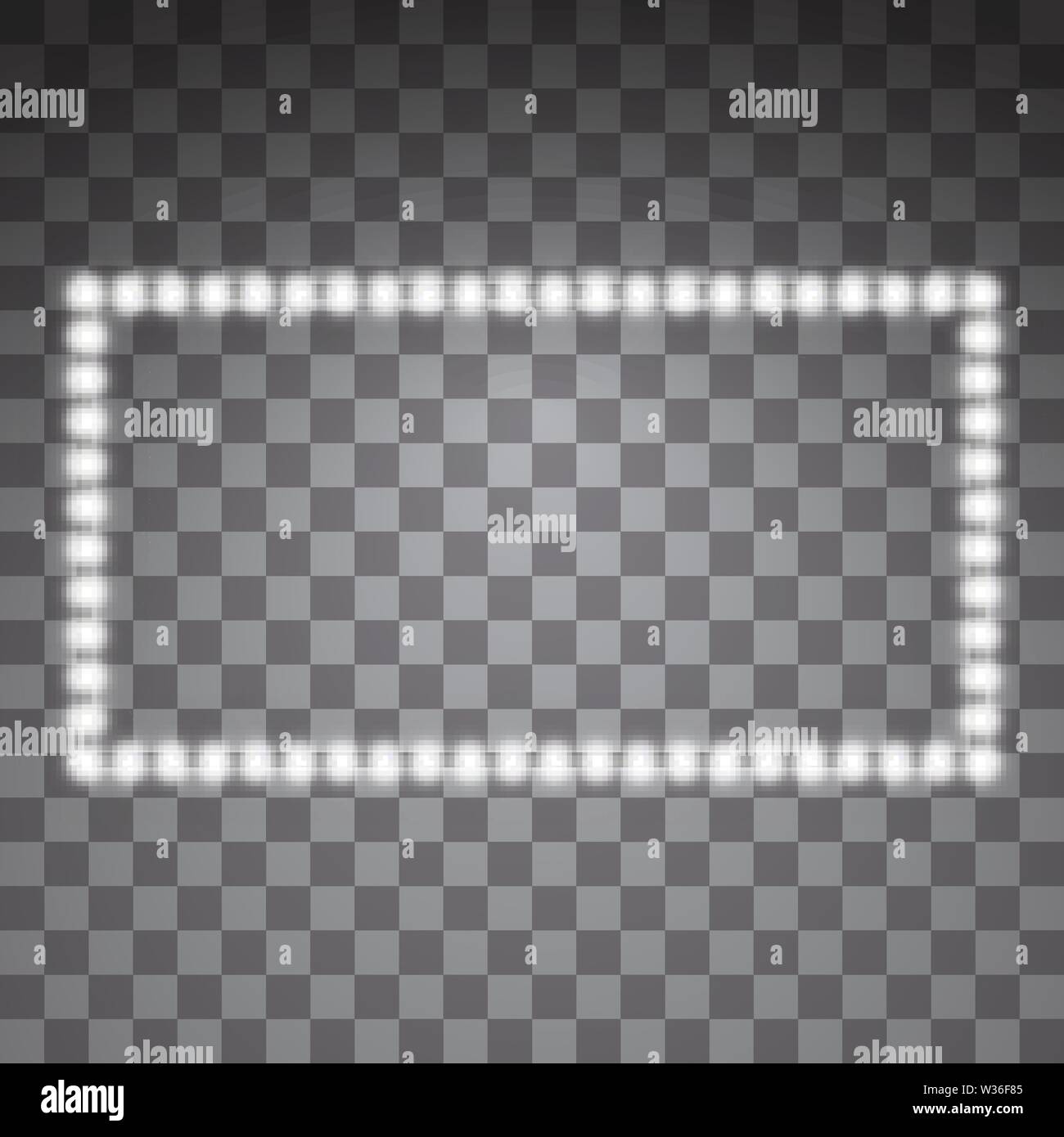 Shining white led vector rectangle frames, neon illumination on ...