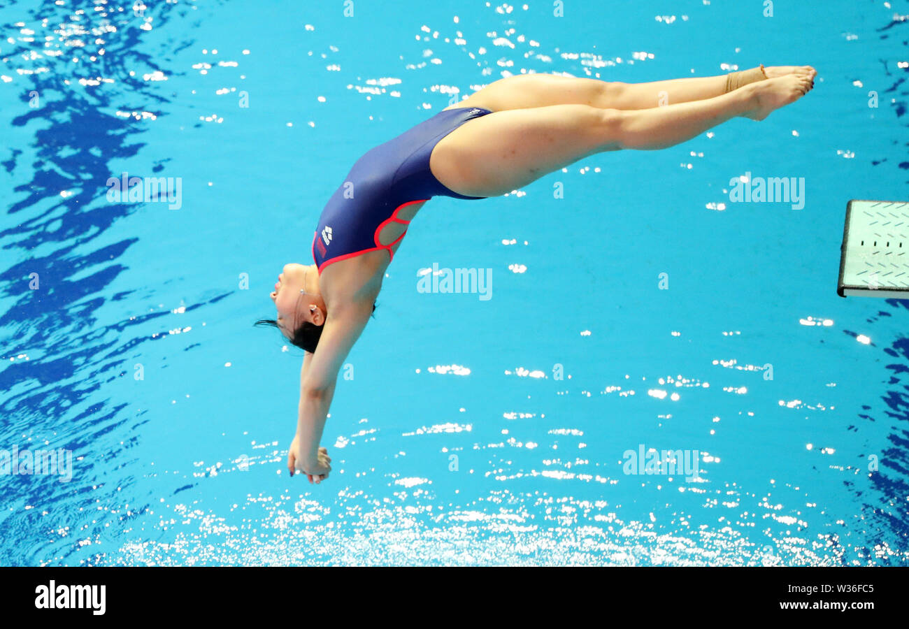 13th July, 2019. Kim Su-ji competes in 1m springboard at FINA South ...