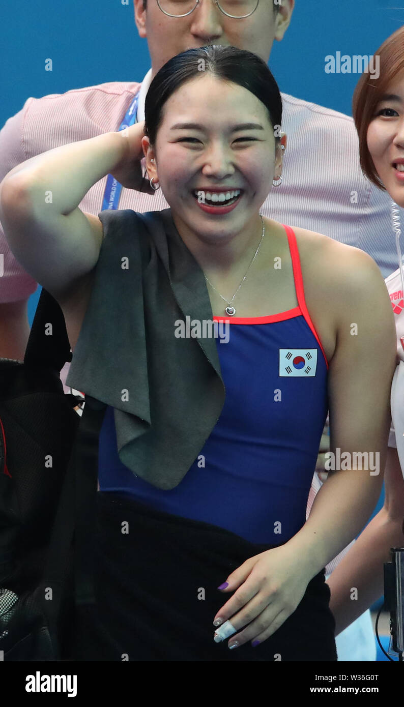 13th July, 2019. South Korean diver Kim Su-ji smiles South Korean diver ...
