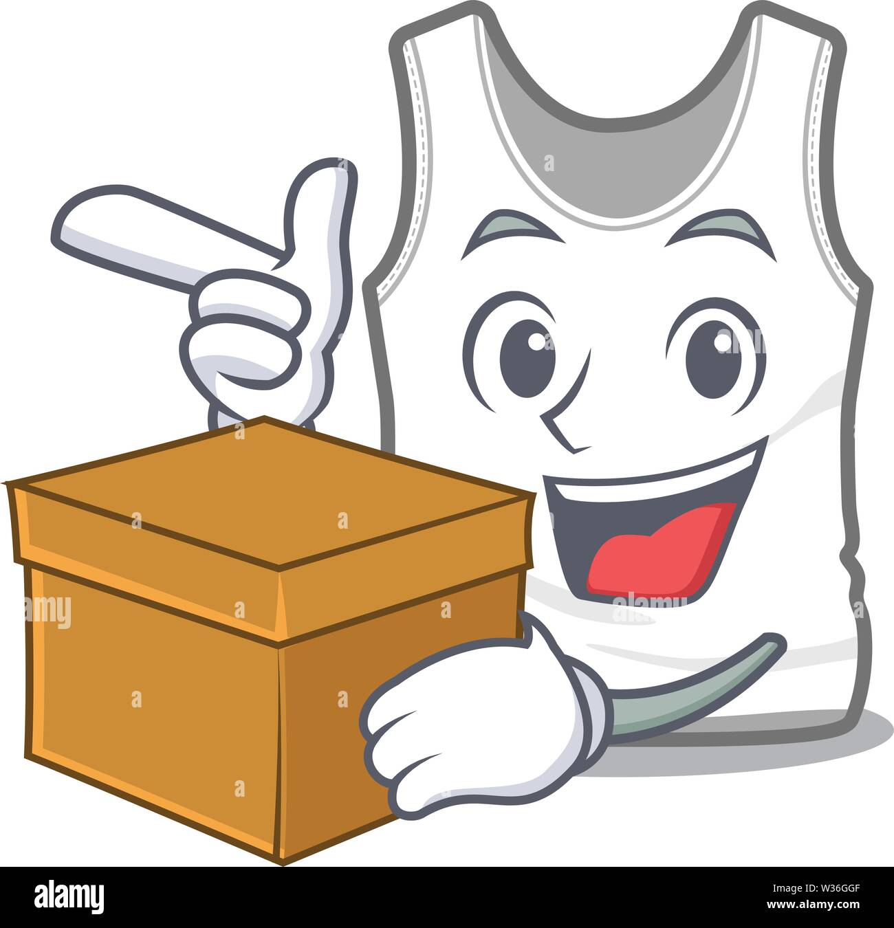 With box undershirt isolated with in the cartoon Stock Vector Image ...