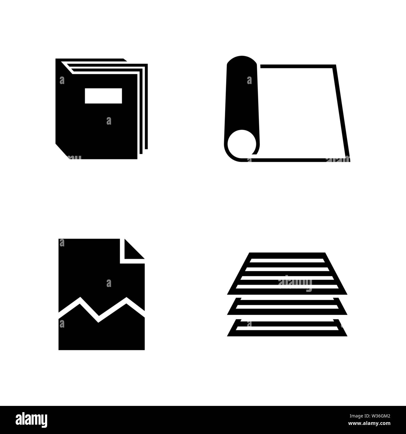 Document. Simple Related Vector Icons Set for Video, Mobile Apps, Web ...