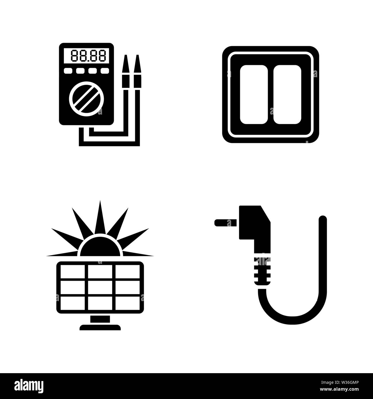 Toggle flat white icons Cut Out Stock Images & Pictures - Alamy