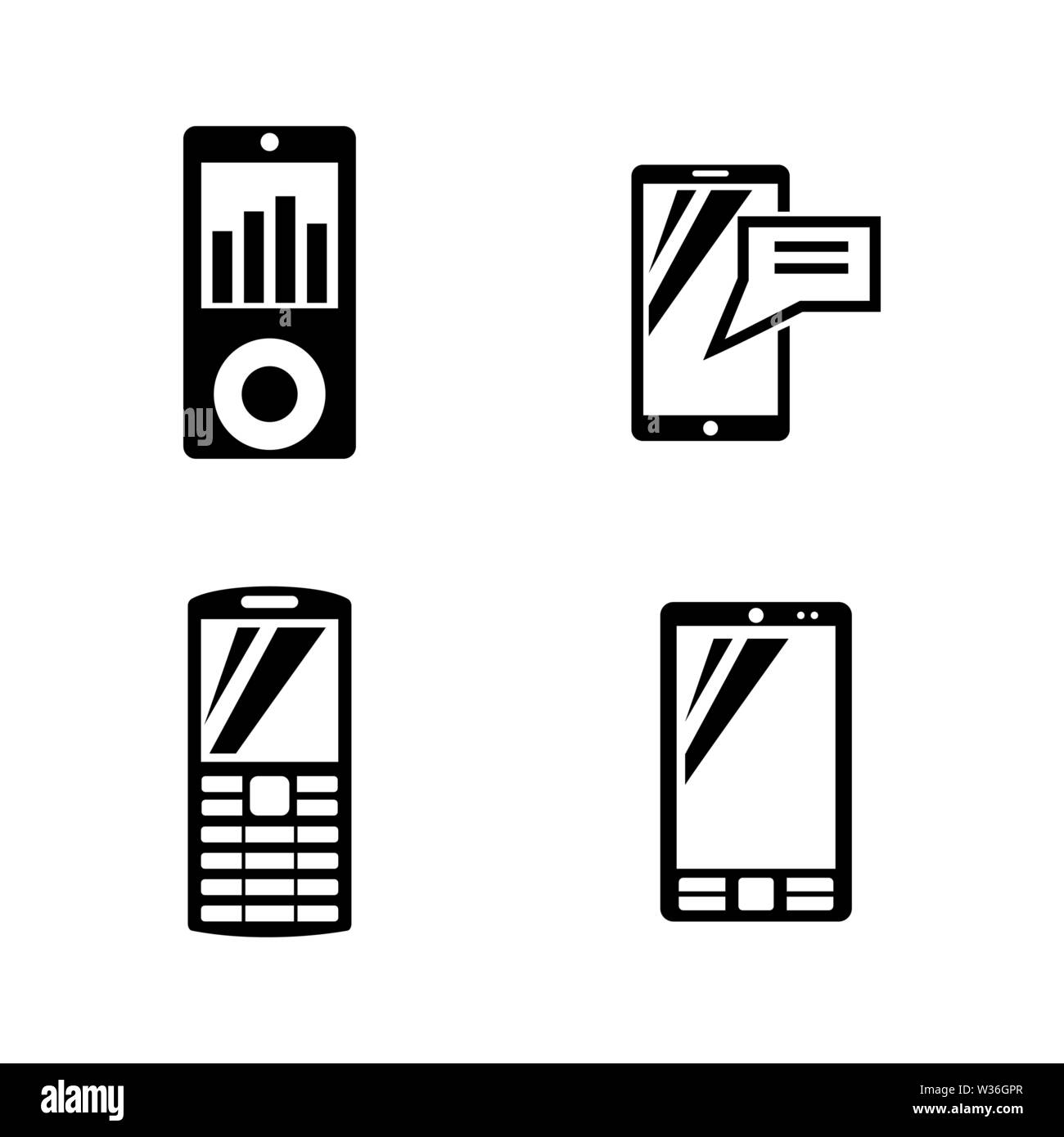 Mobile devices. Simple Related Vector Icons Set for Video, Mobile Apps ...