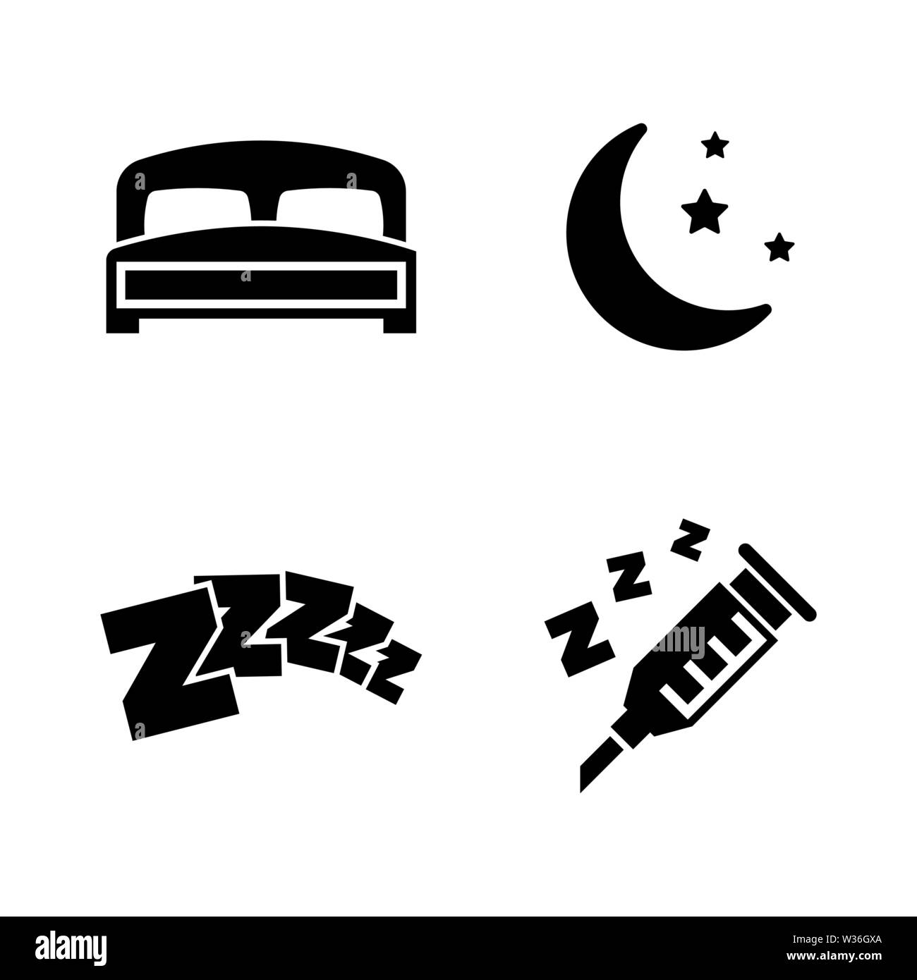 Sleeping. Simple Related Vector Icons Set for Video, Mobile Apps, Web ...