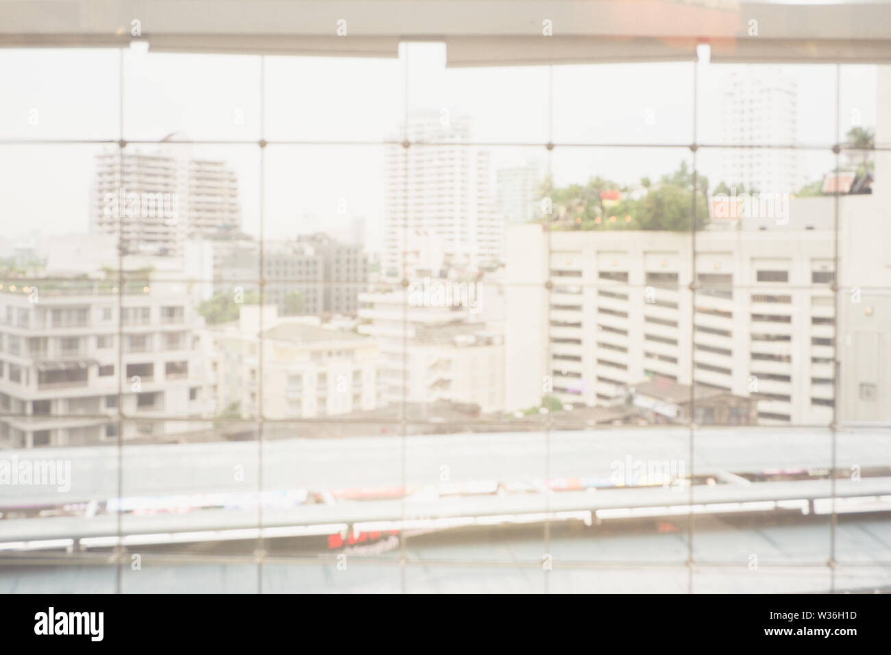 Blur background of white window glass and city view Stock Photo - Alamy