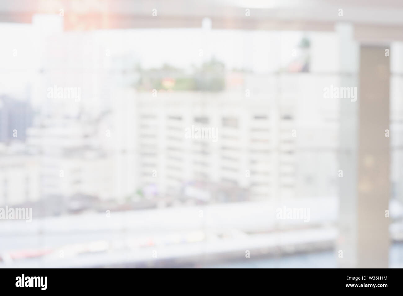 Blur background of white window glass and city view Stock Photo - Alamy