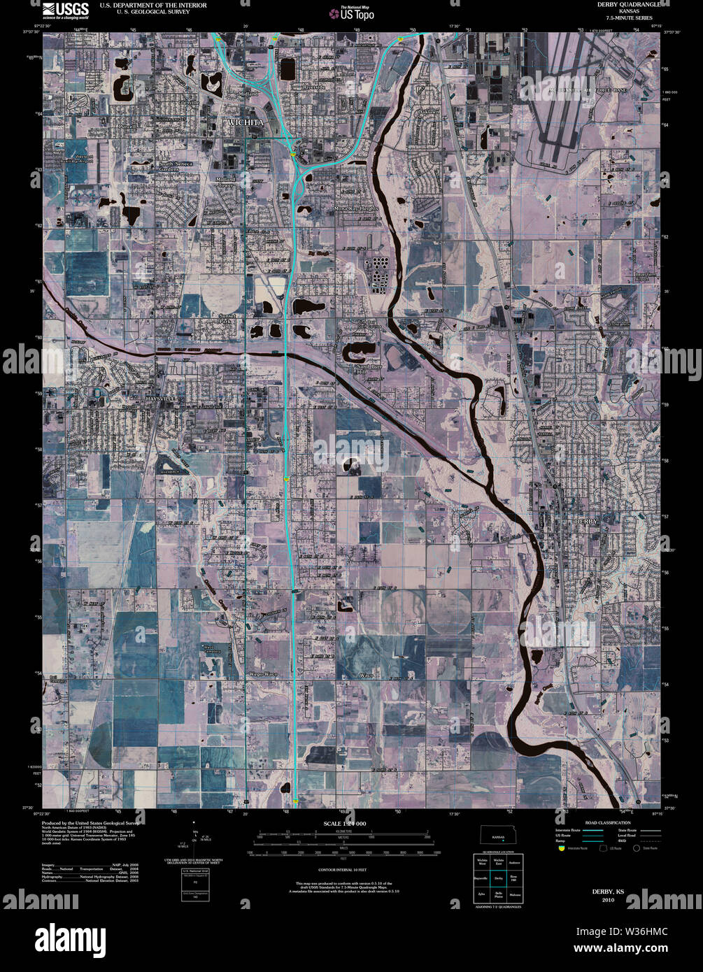 Derby kansas map hi-res stock photography and images - Alamy