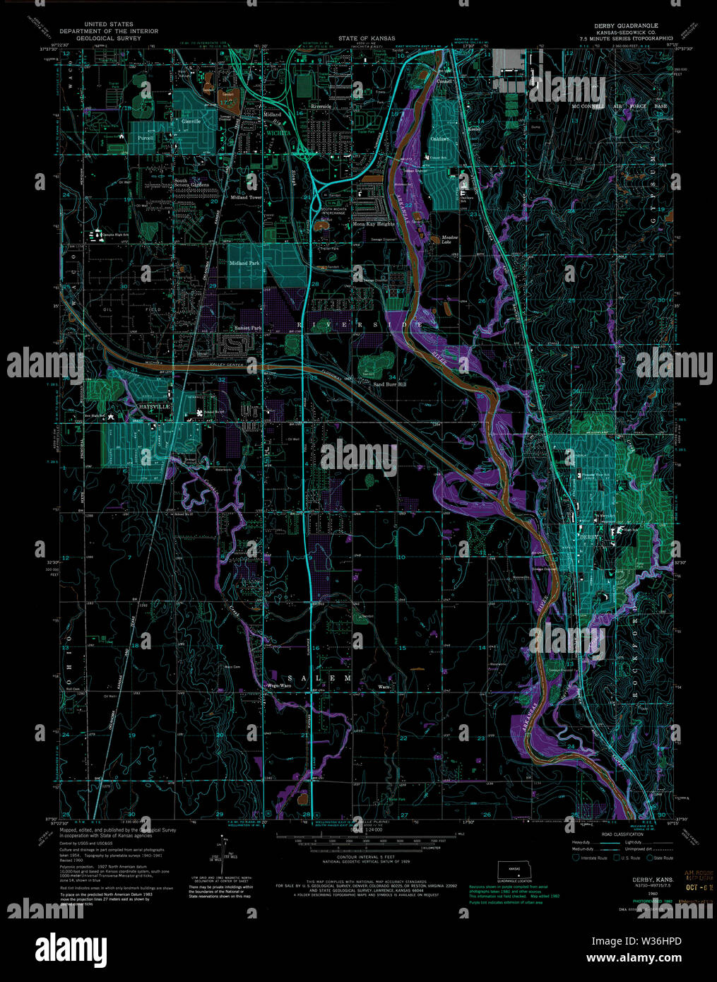 Derby kansas map hi-res stock photography and images - Alamy