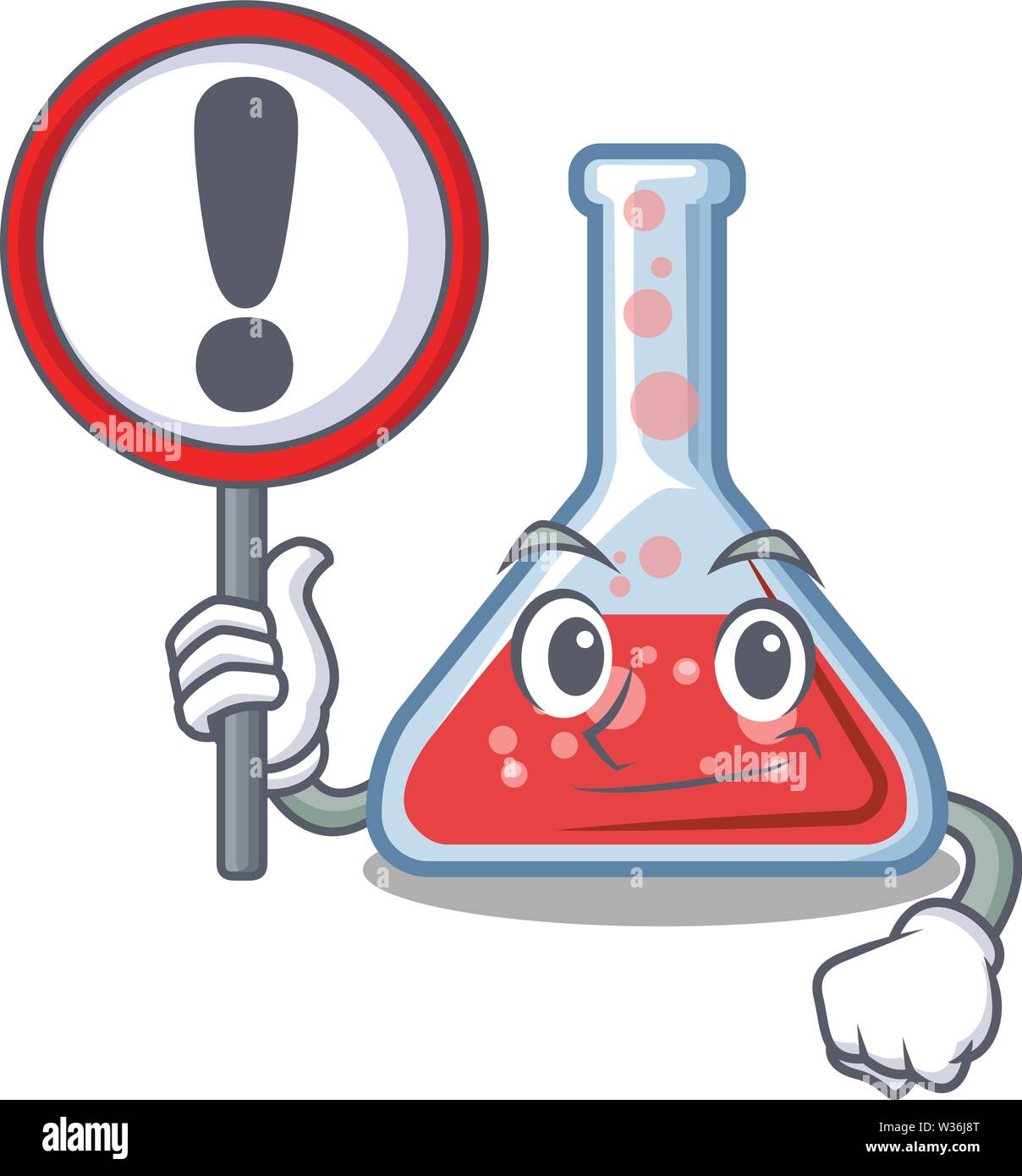 With sign erlenmeyer flask isolated in the mascot Stock Vector Image ...