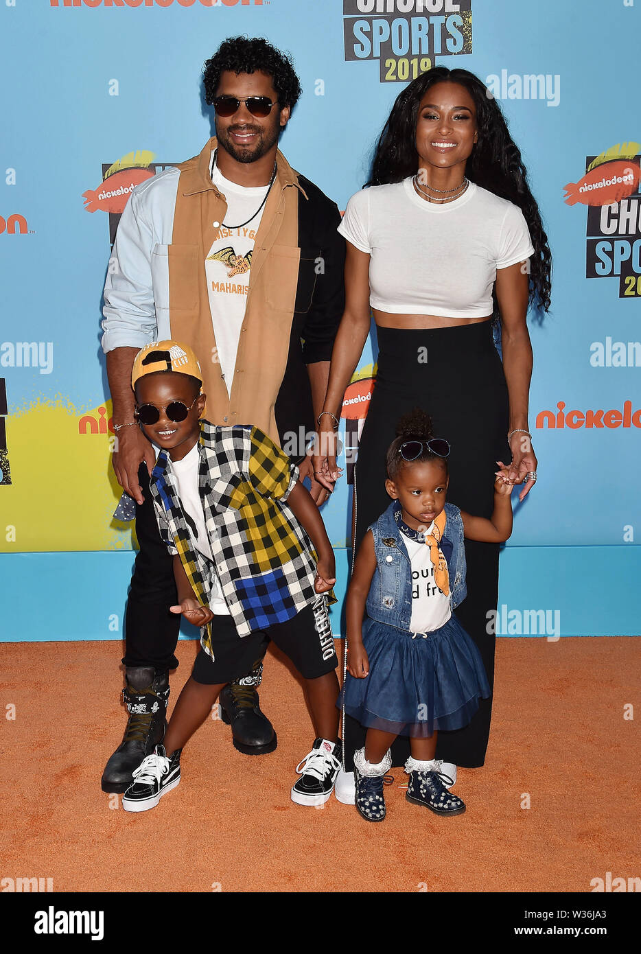 SANTA MONICA, CA - JULY 11: (L-R) Russell Wilson, Ciara, Future Zahir ...