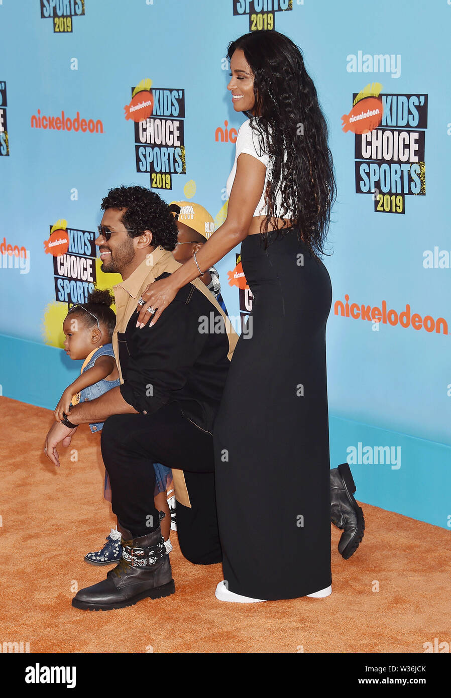 SANTA MONICA, CA - JULY 11: (L-R) Russell Wilson, Ciara, Future Zahir ...