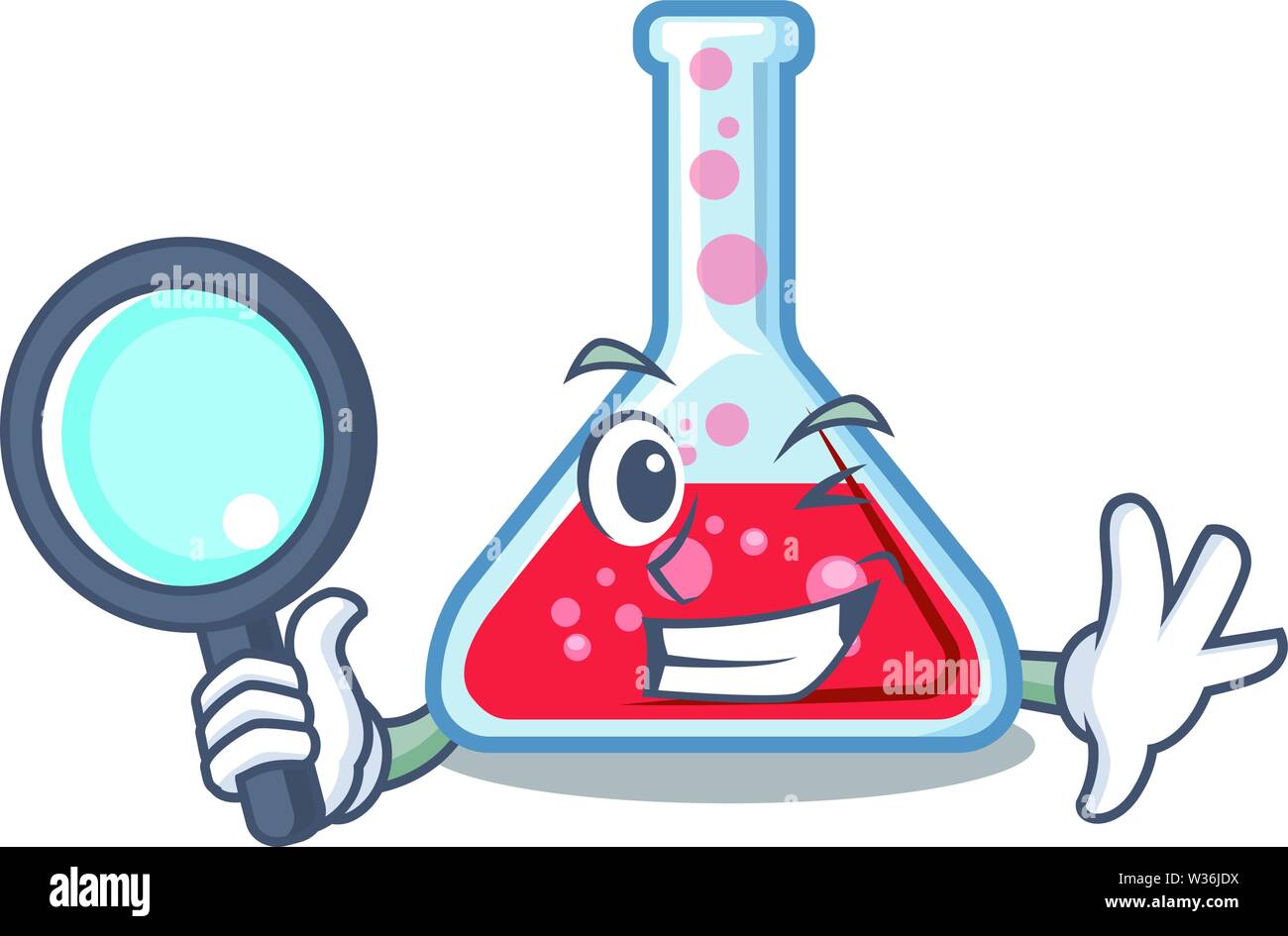 Detective erlenmeyer flask in the character shape Stock Vector Image ...
