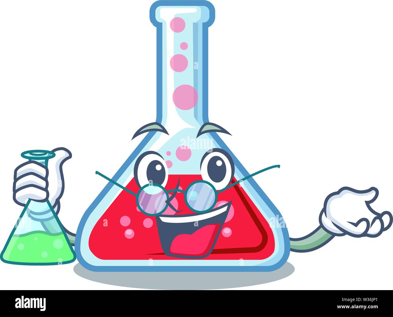 Professor erlenmeyer flask in the character shape Stock Vector Image ...