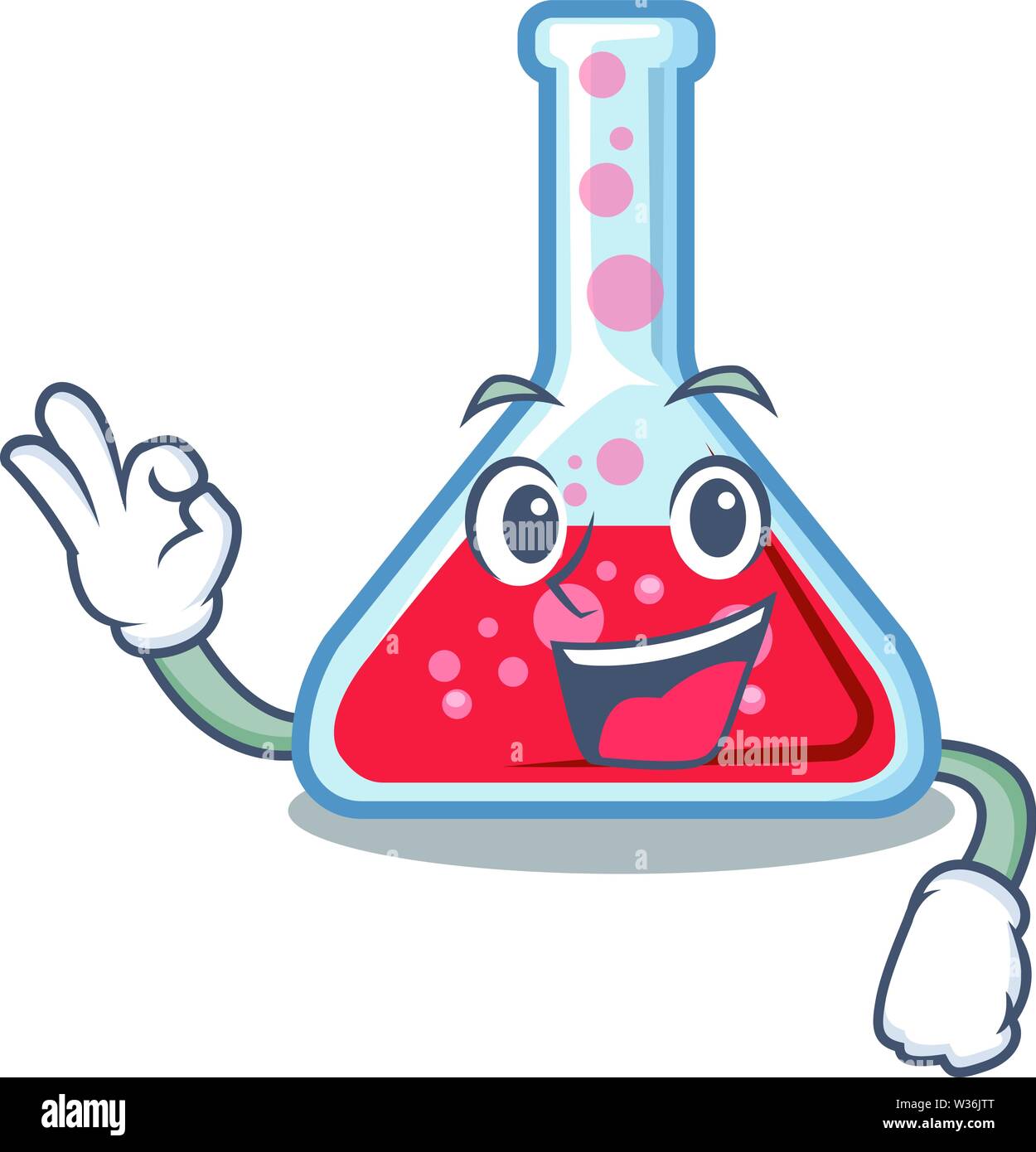 Okay erlenmeyer flask in the character shape Stock Vector Image & Art ...